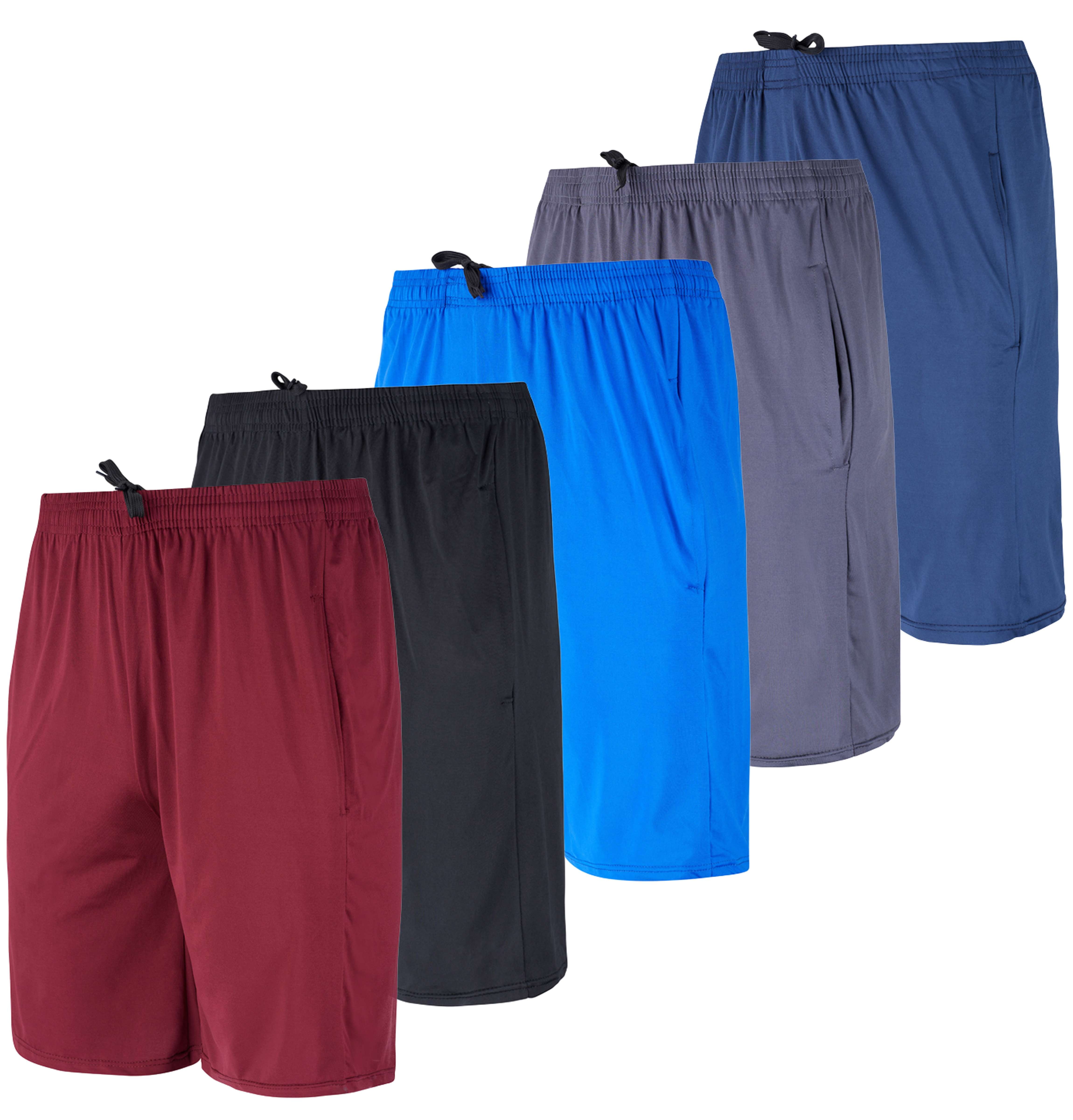 Real Essentials 5 Pack: Men's Dry-Fit Sweat Resistant Active Athletic ...