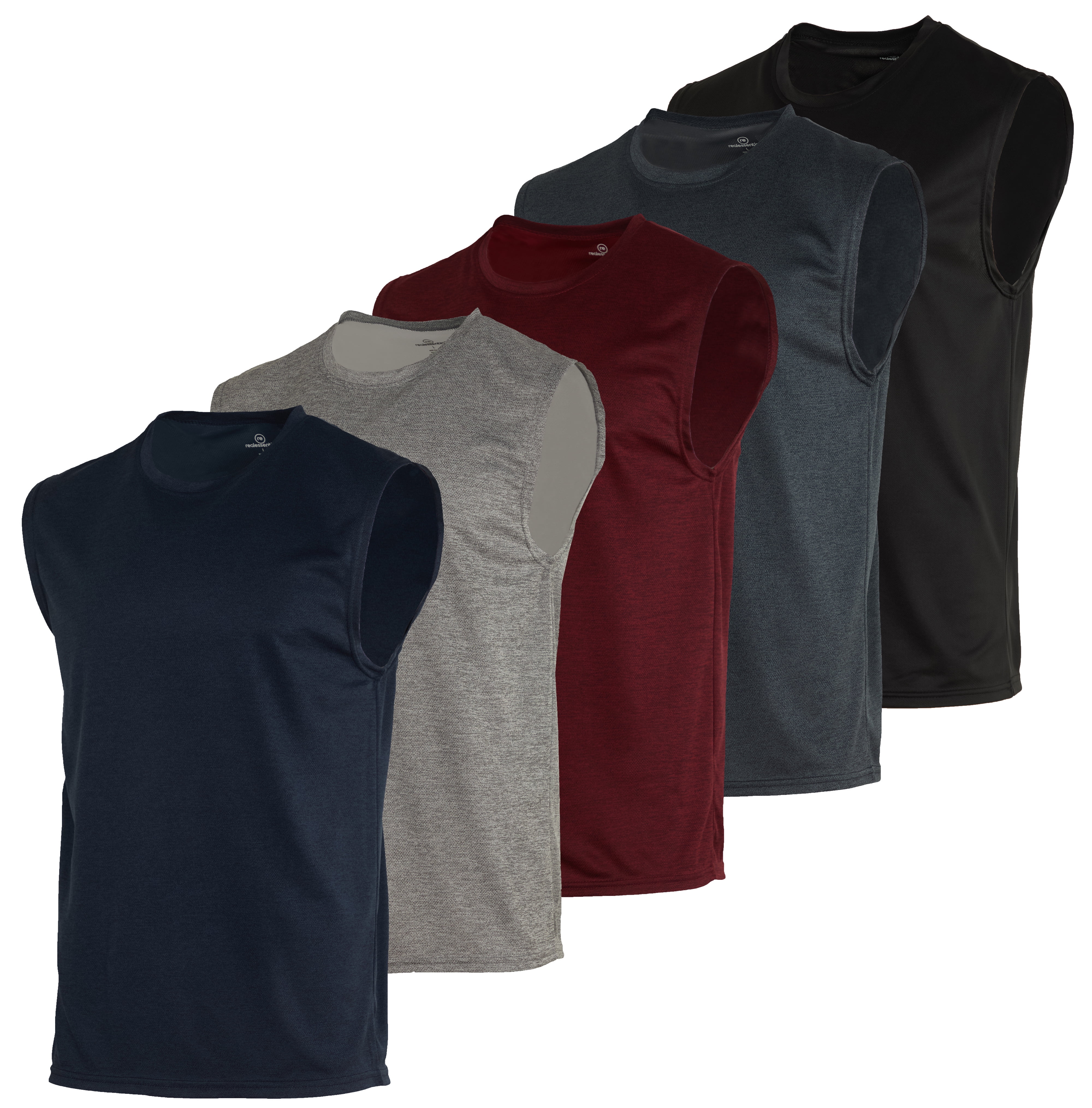 5 Pack: Men's Mesh Active Athletic Tech Tank Top - Workout & Training ...