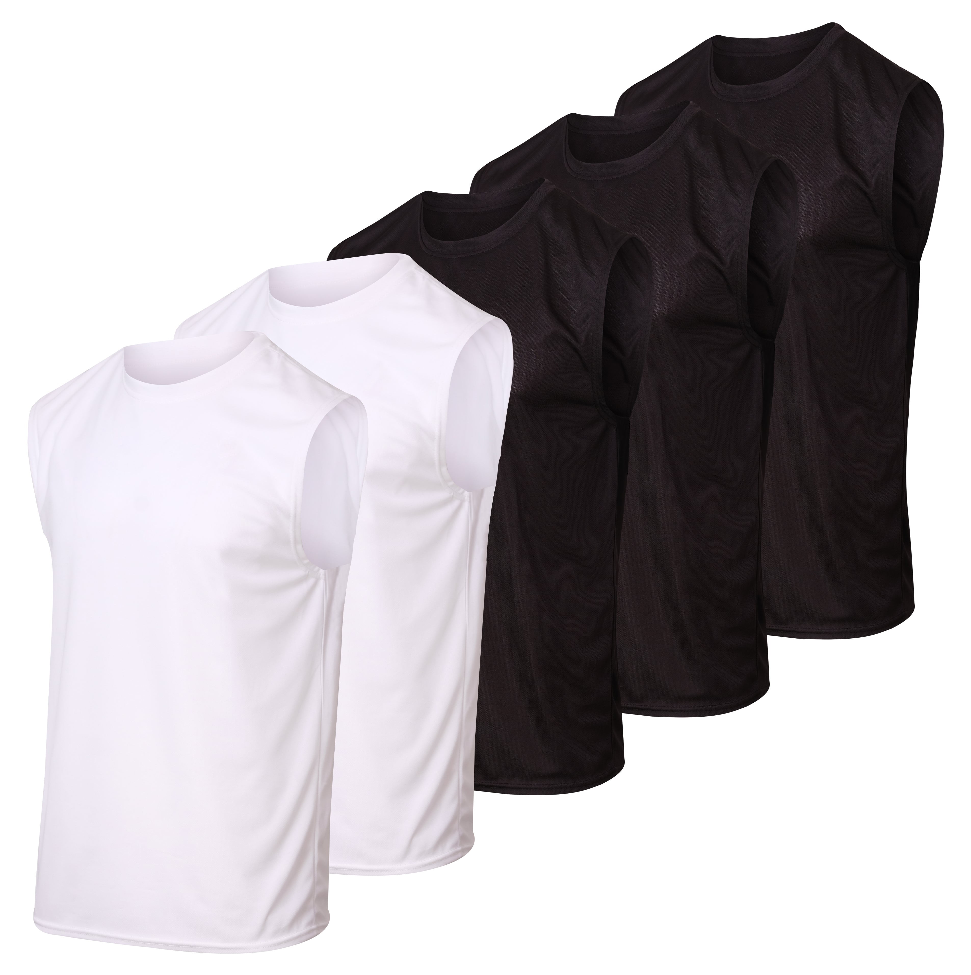 5 Pack: Men's Mesh Active Athletic Tech Tank Top - Workout & Training ...