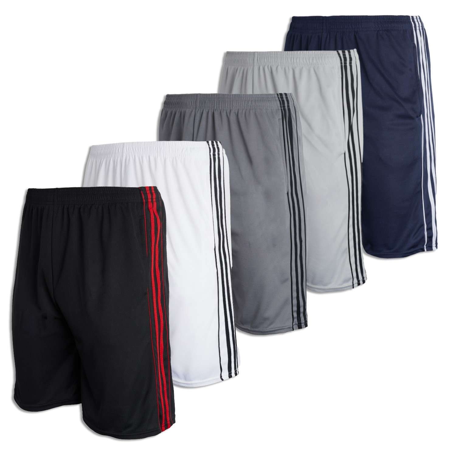 5-Pack Men's Mesh Athletic Shorts with Pockets: High-Performance, Quick ...