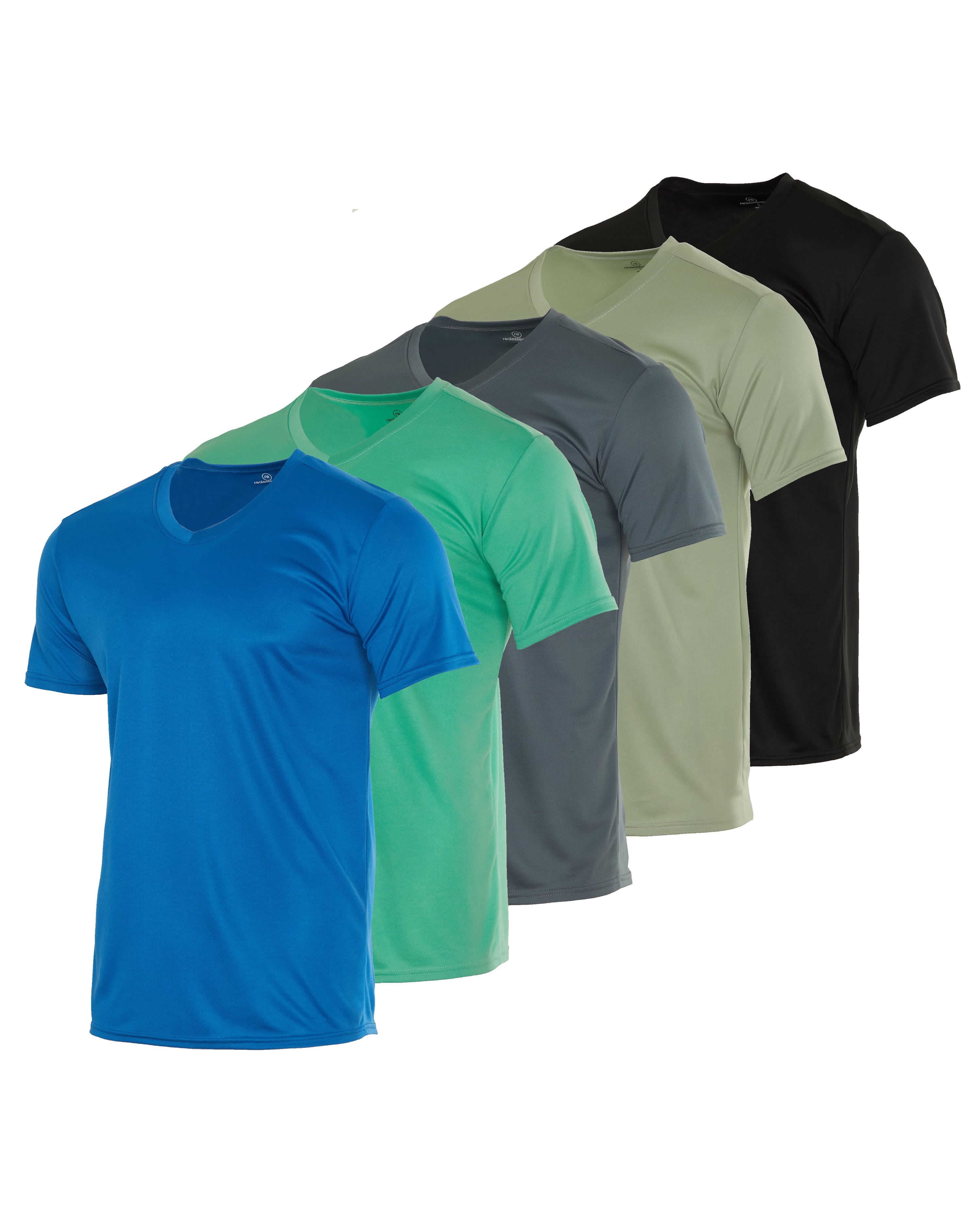 5 Pack: Men’s Mesh V-Neck Moisture Wicking Active Athletic Performance ...
