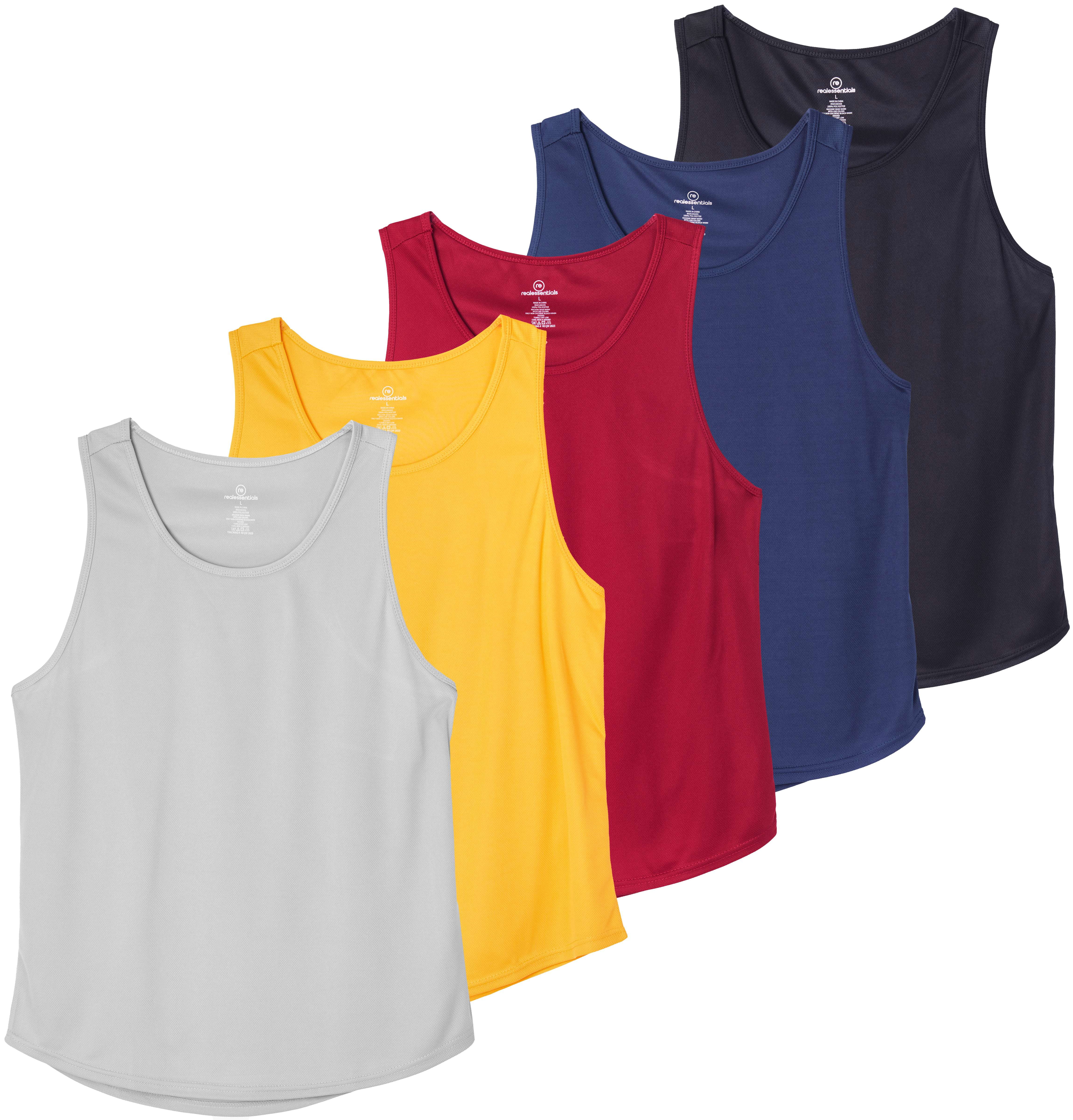 5 Pack: Men's Mesh Y-Back Muscle Tank Top - Gym Workout & Bodybuilding ...