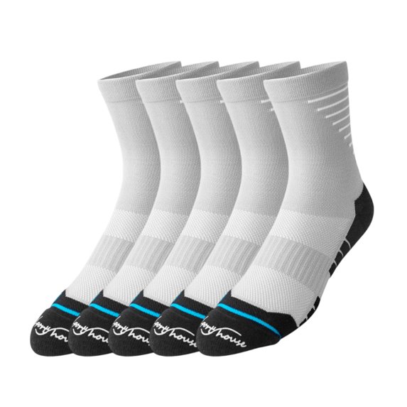 5 Pack Men's Nylon Mid-Calf Athletics Socks, Thickened Elastic Socks ...