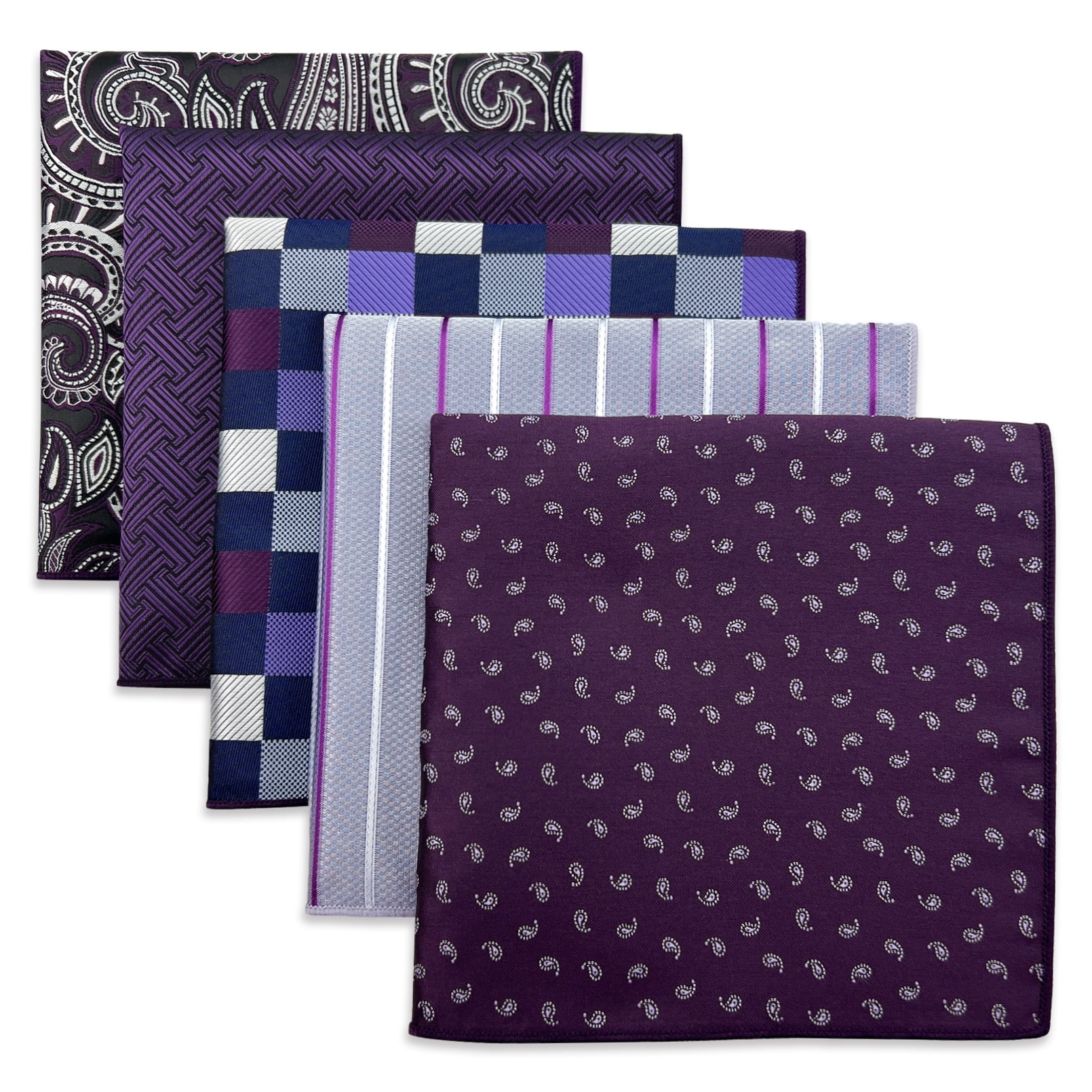 5 Pack Men's Pocket Squares Set 12.6" Formal Handkerchiefs for Suits ...