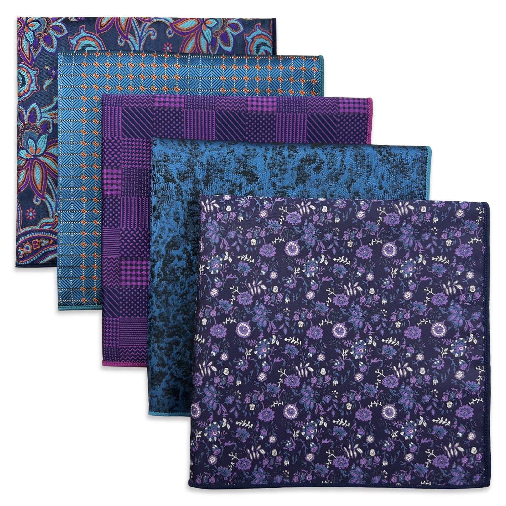 5 Pack Men's Pocket Squares Set 12.6" Formal Handkerchiefs for Suits ...