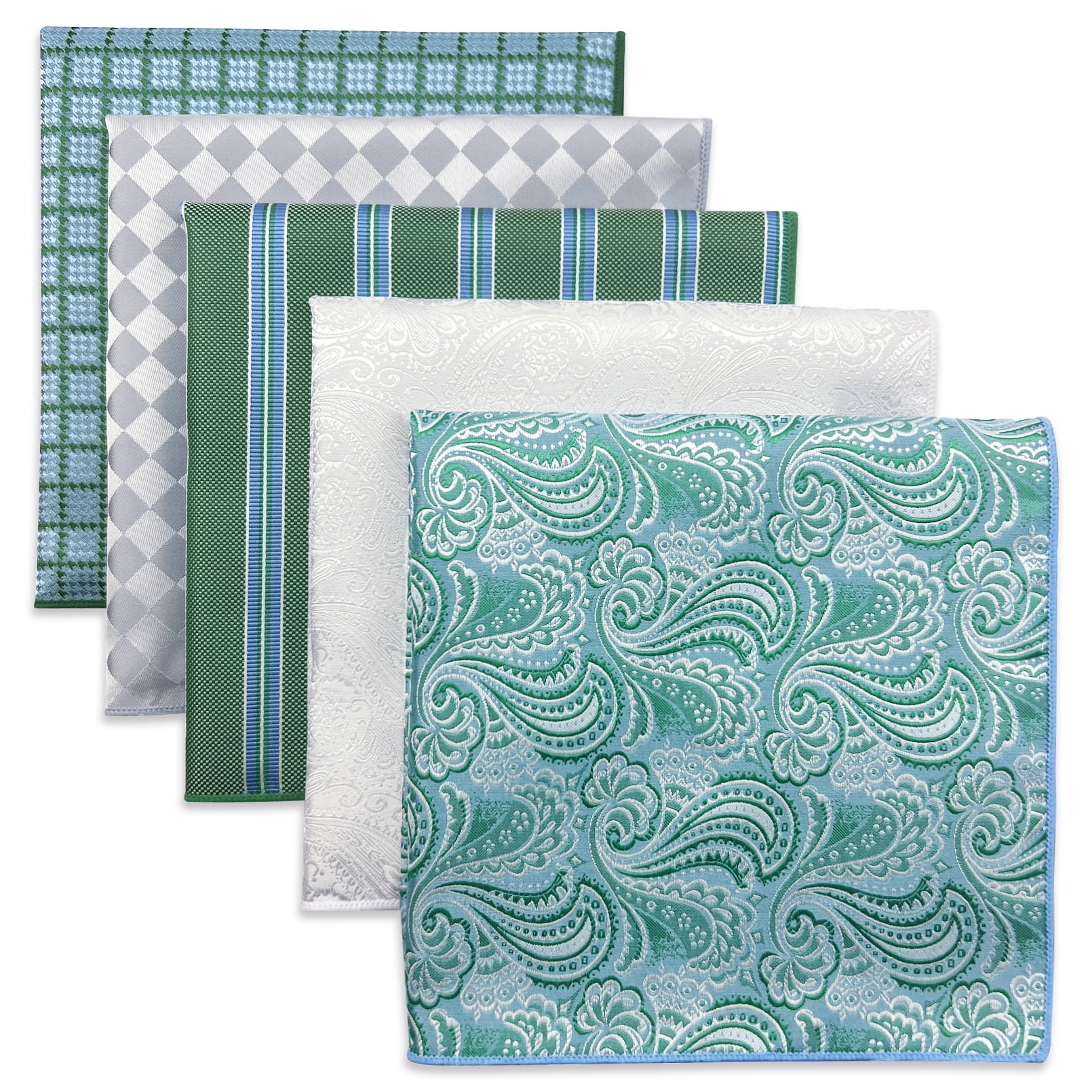5 Pack Men's Pocket Squares Set 12.6" Formal Handkerchiefs for Suits ...