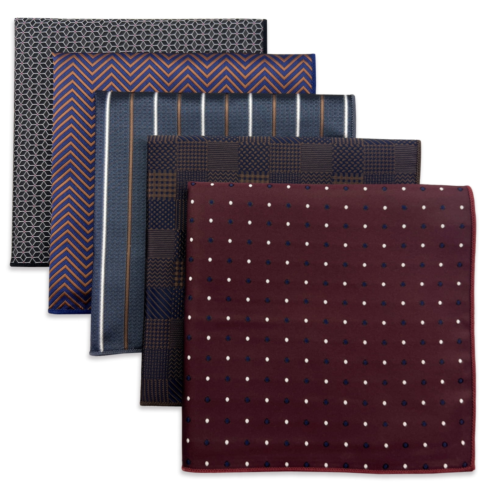 5 Pack Men's Pocket Squares Set 12.6" Formal Handkerchiefs for Suits ...