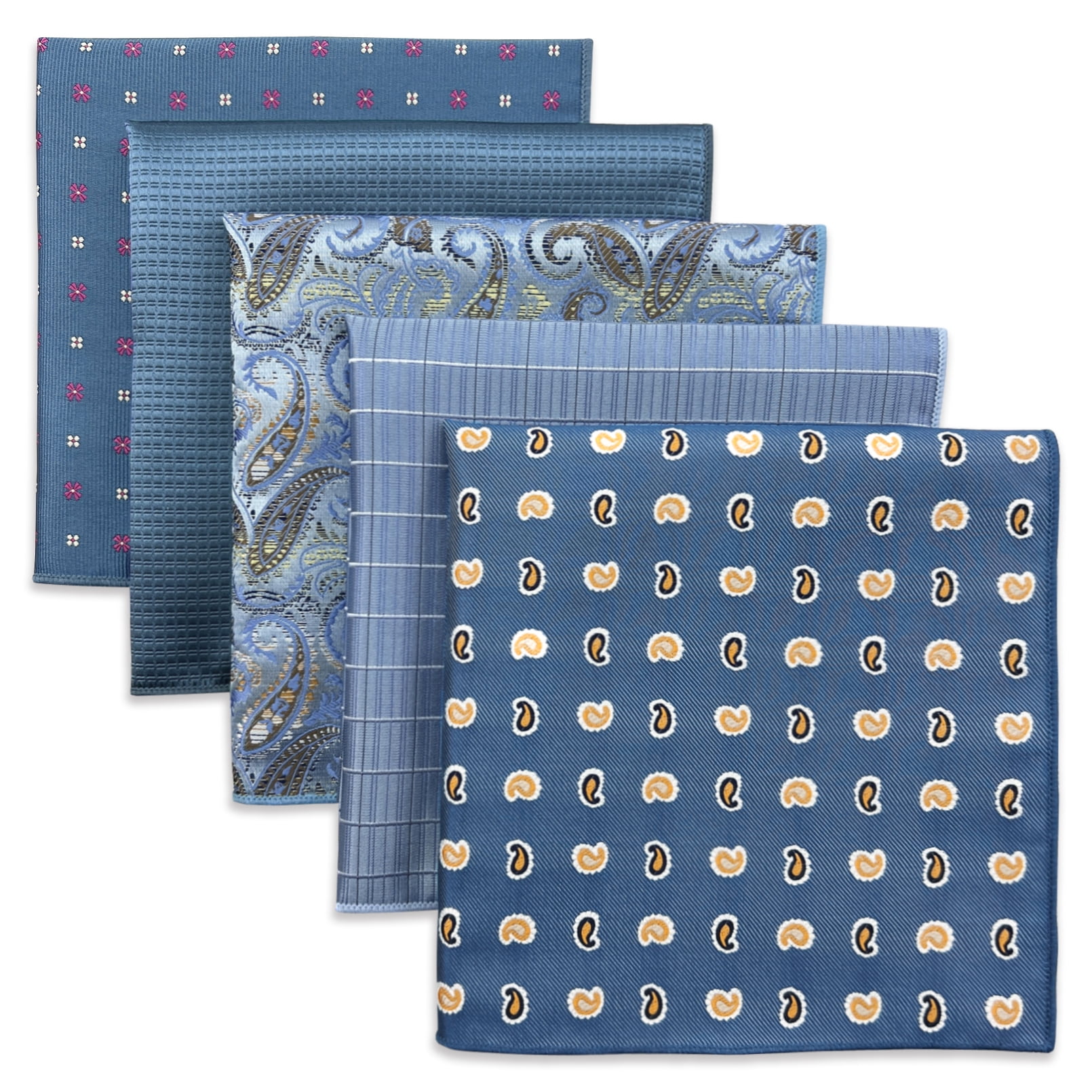5 Pack Men's Pocket Squares Set 12.6" Formal Handkerchiefs for Suits ...