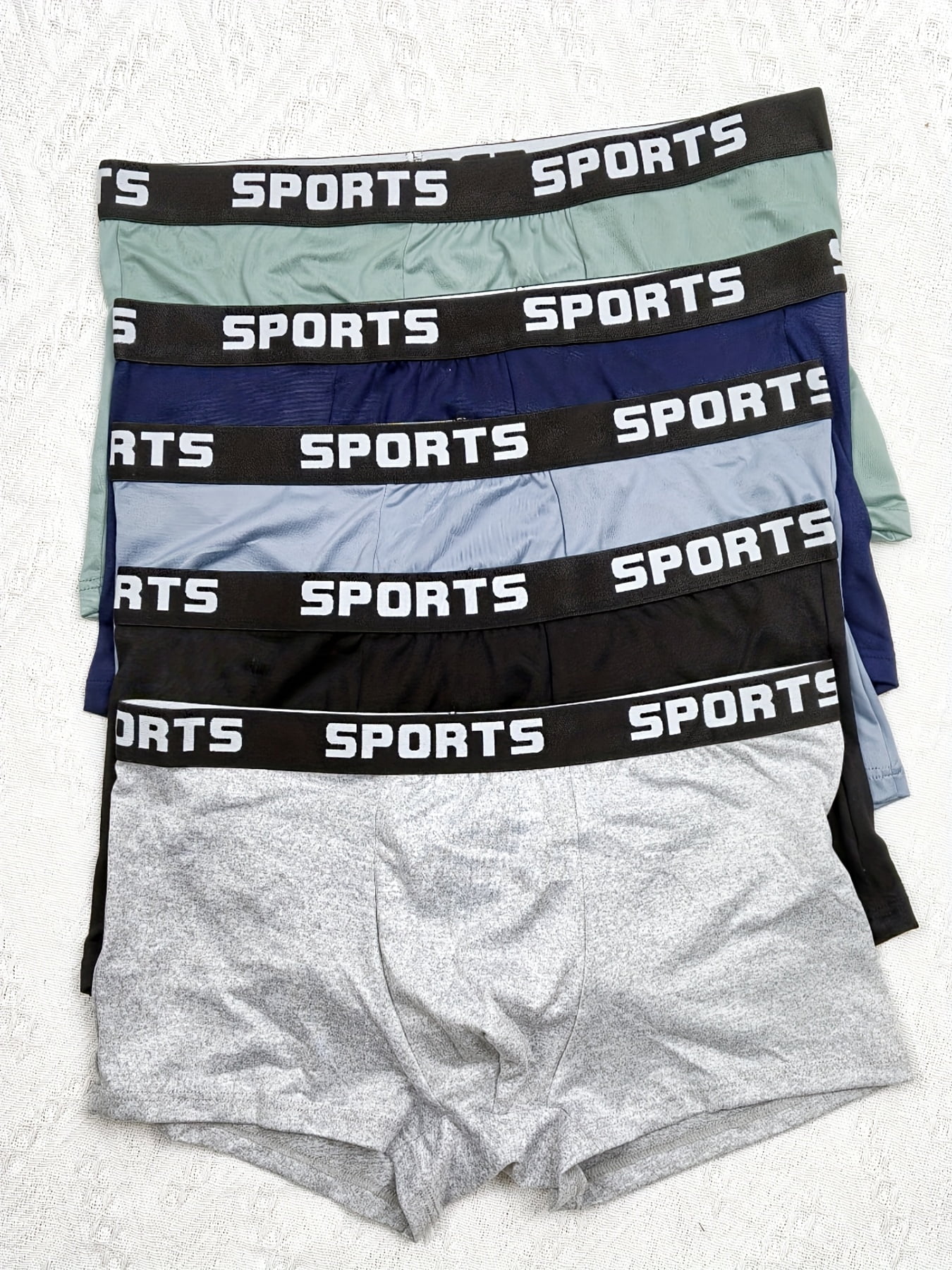 5-Pack Men's "SPORTS" Athletic Boxers | High-Elastic Breathable Fabric ...