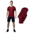 5-Pack Men's Slim Fit Breathable Athletic T-Shirts, Lightweight Solid ...