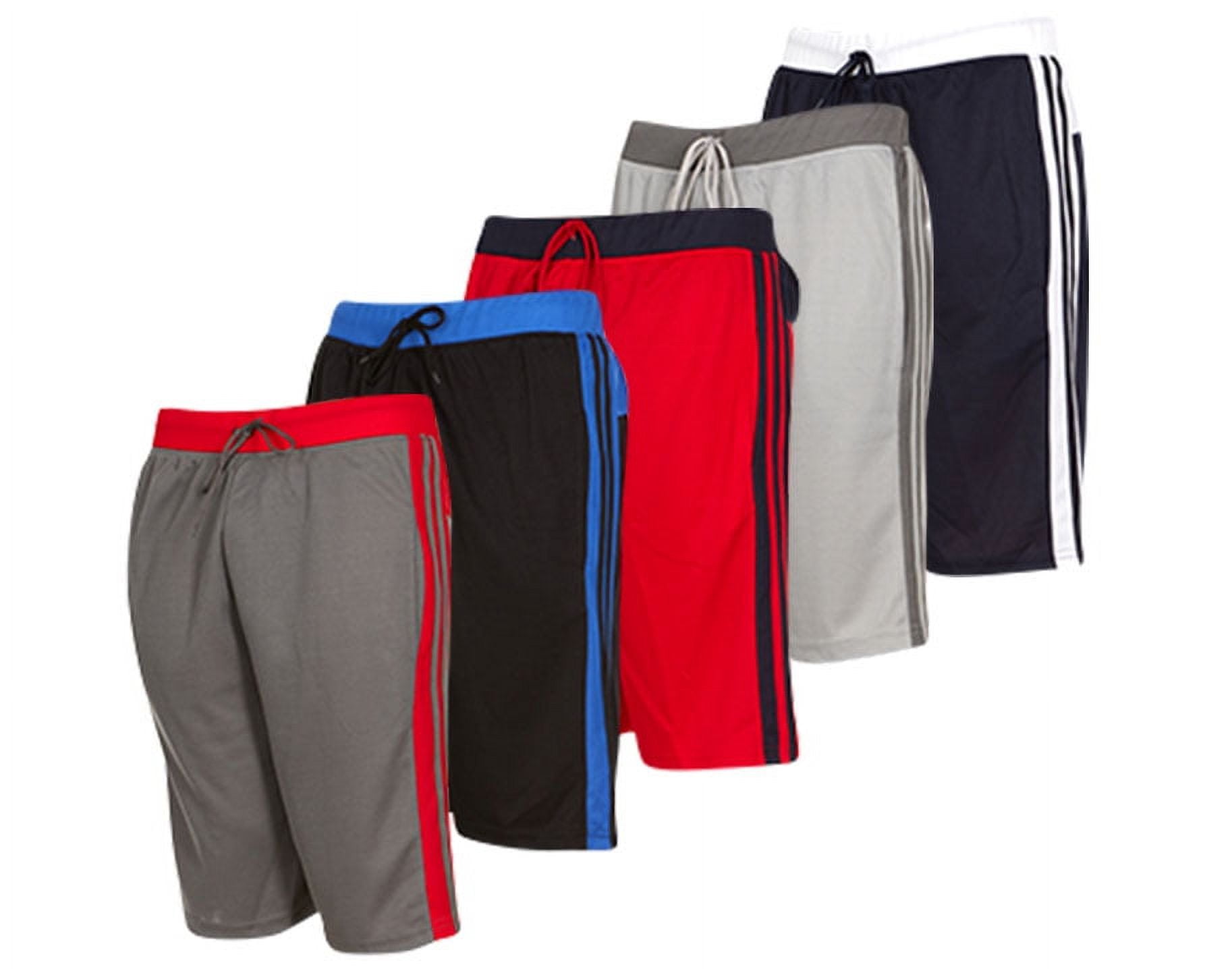 5 Pack: Mens Moisture Wicking Athletic Basketball & Gym Workout Shorts ...