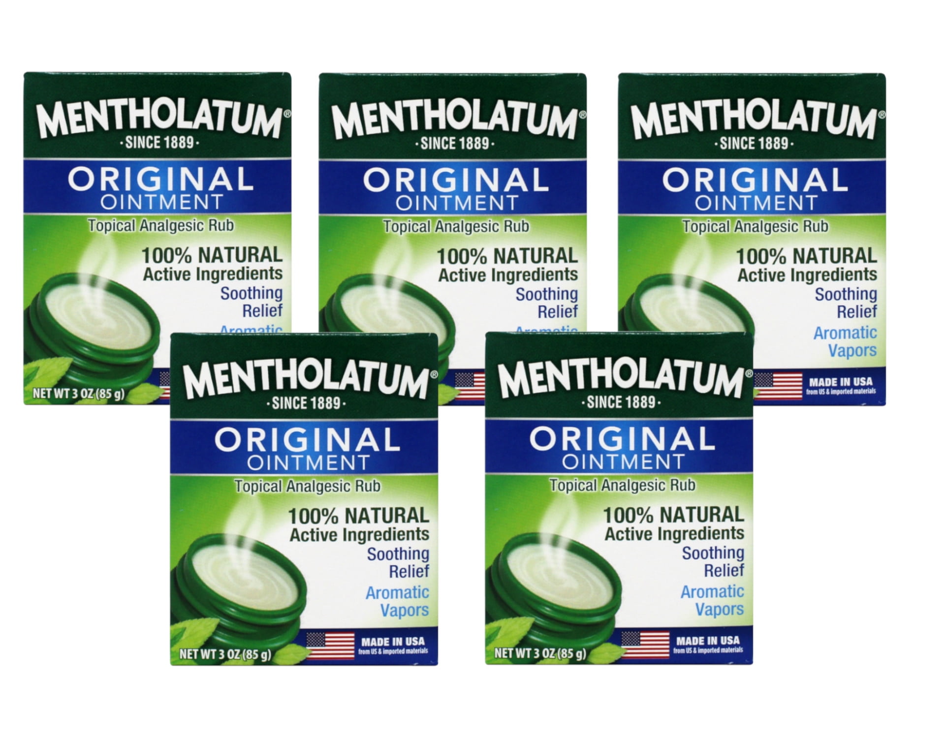 Mentholatum 5 Pack Original Topical Analgesic Ointment, Aromatic Vapor ...