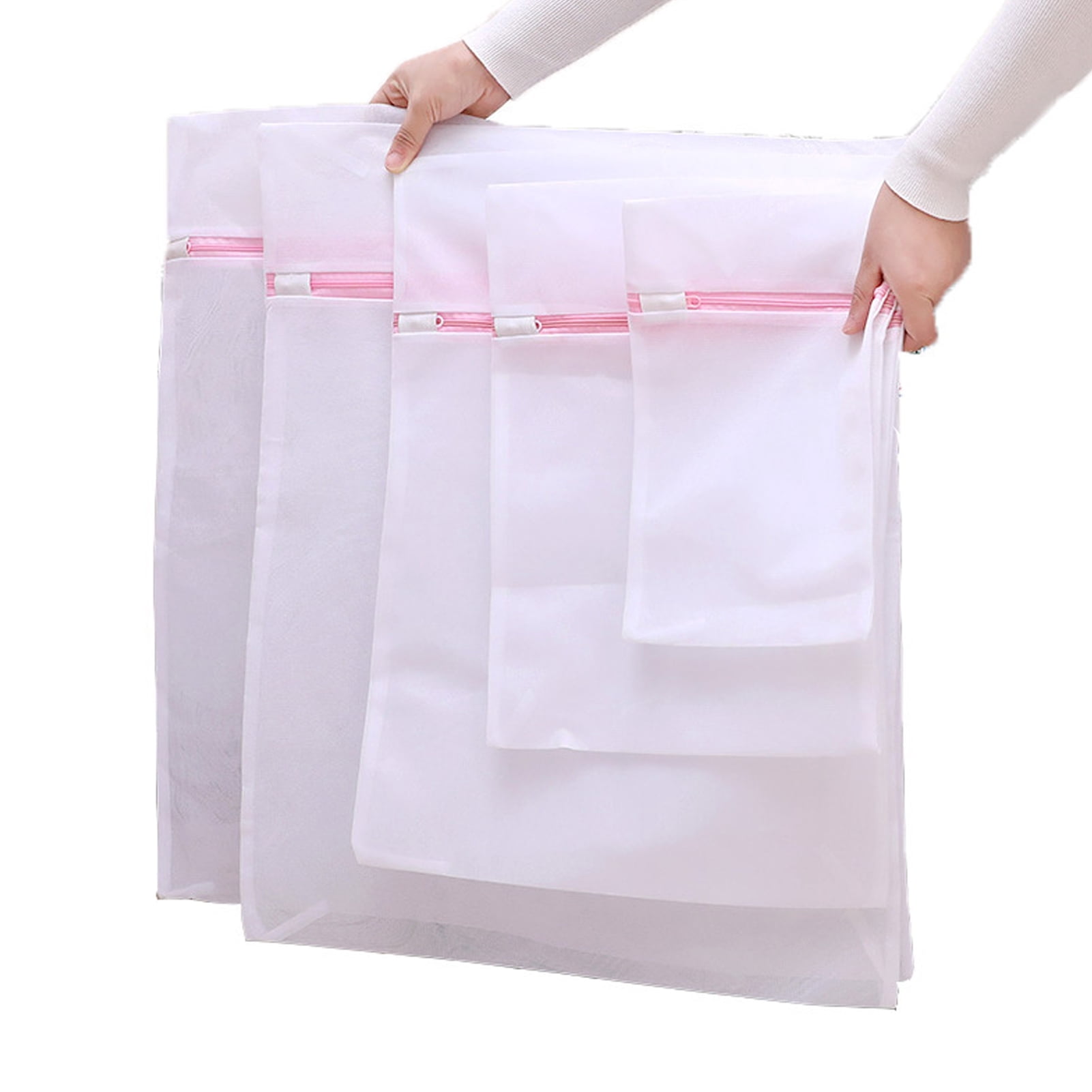 5 Pack Mesh Laundry Bags for Delicates with Non Rust Zipper- White ...