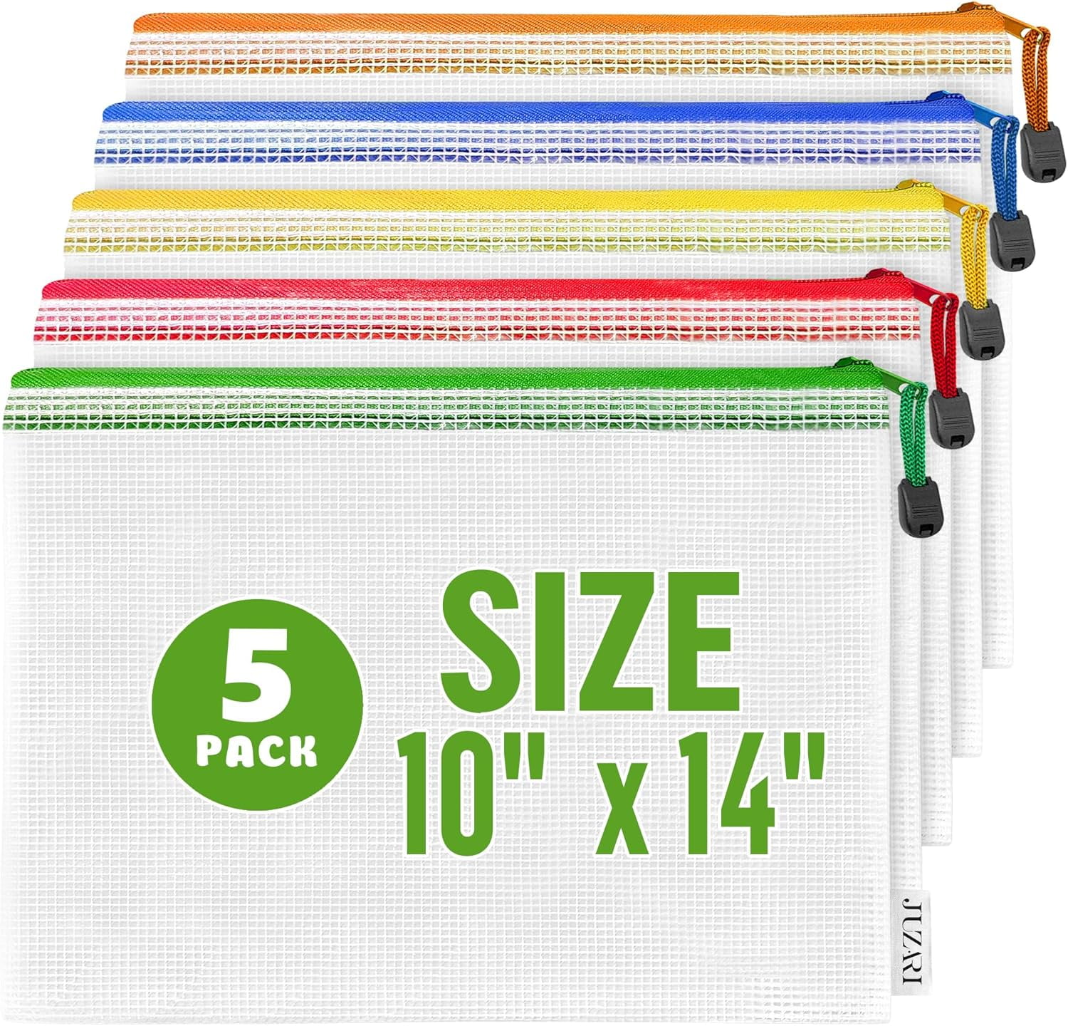 5 Pack Mesh Zipper Pouch Bags 10x14 inch - Plastic Zipper Pouches for ...