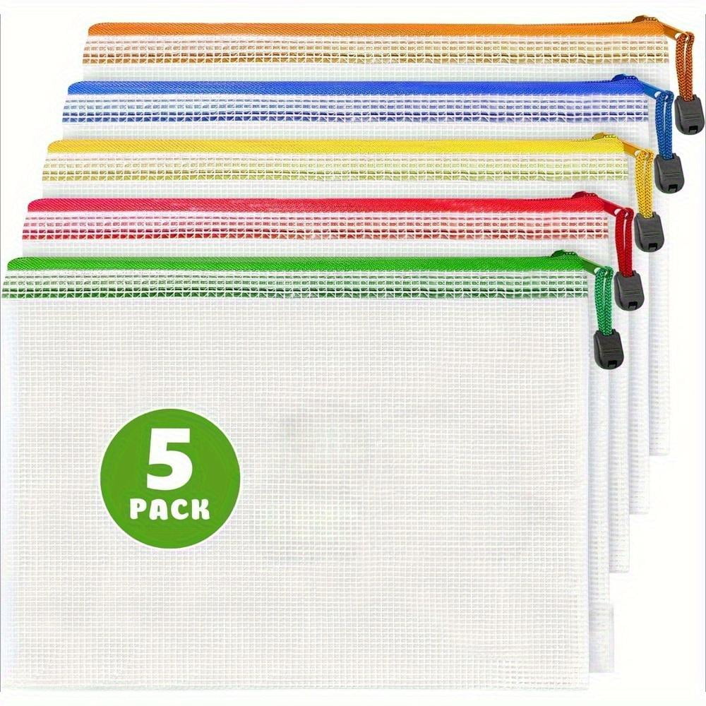 5 Pack Mesh Zipper Pouch Bags - Plastic Zipper Pouches for Organizing ...