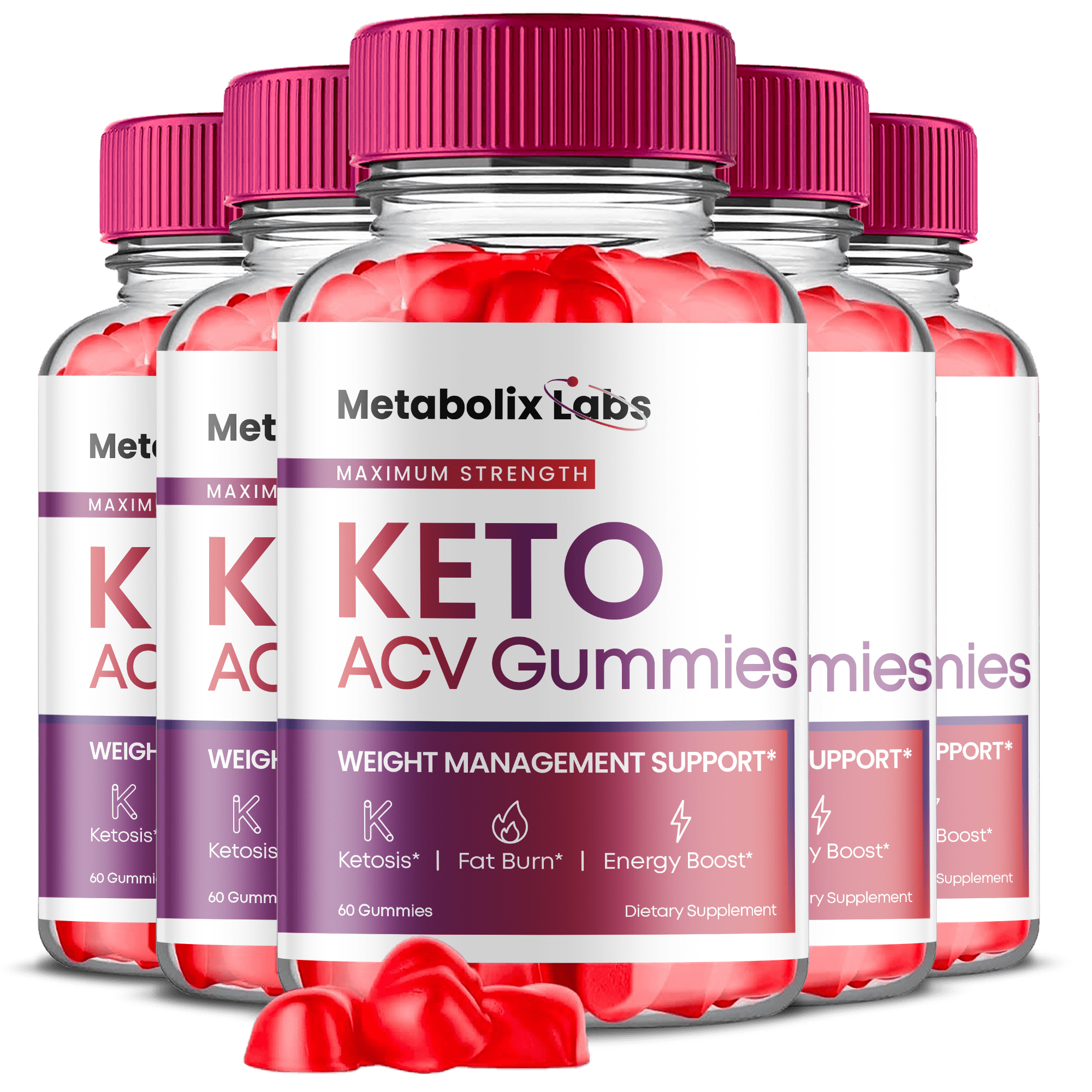 Metabolix Labs Keto ACV Gummies (5 Pack) - Weight Loss Booster - Energy ...