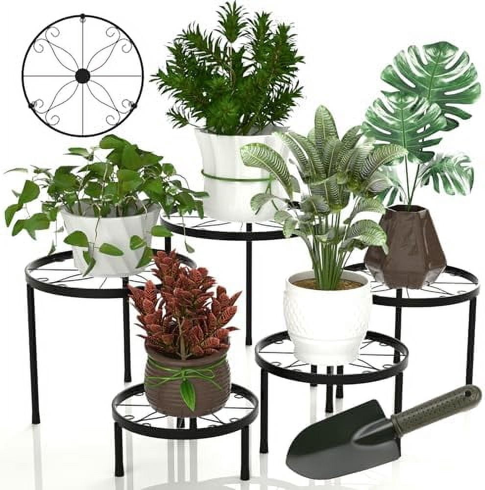 5 Pack Metal Plant Stand,Anti-Rust Iron Plant Stands Indoor and Outdoor ...