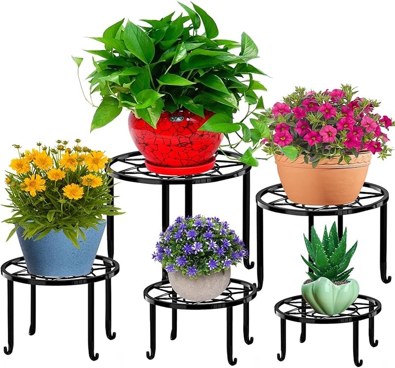 5 Pack Metal Plant Stands,Heavy Duty Potted Holder for Flower Pot ...