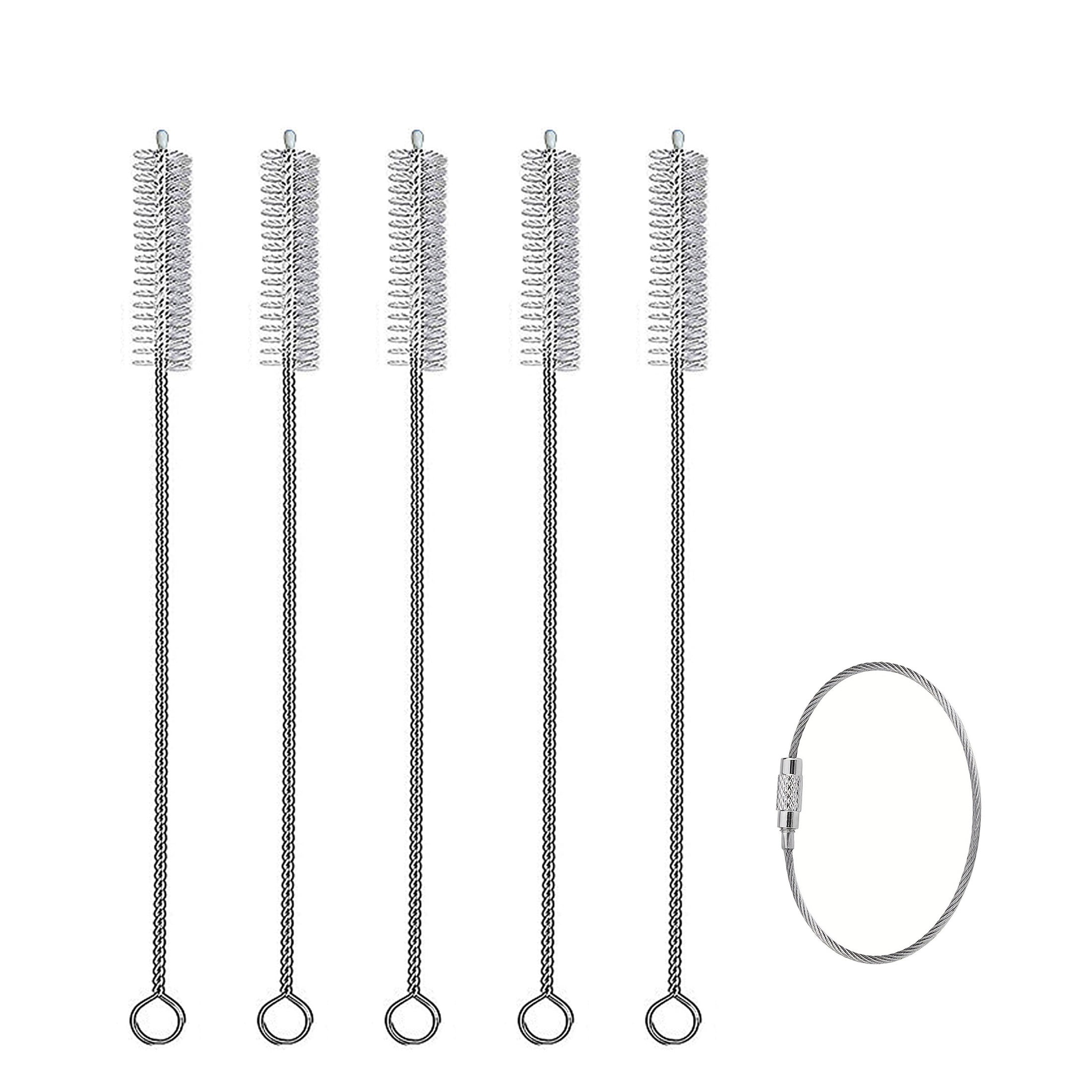 5-Pack Metal Straw Cleaner - Extra Long Stainless Steel Portable Brush ...
