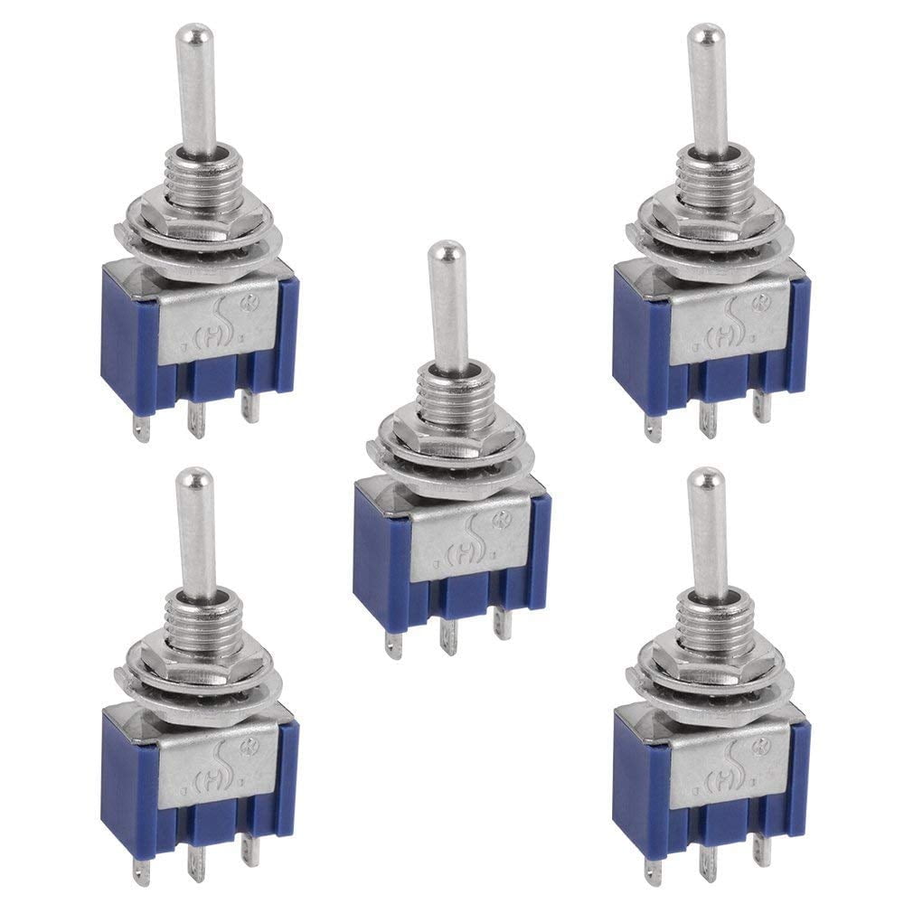5-Pack Micro Mini Toggle Switches 6A, AC125V – SPDT 3-Position ON/OFF ...