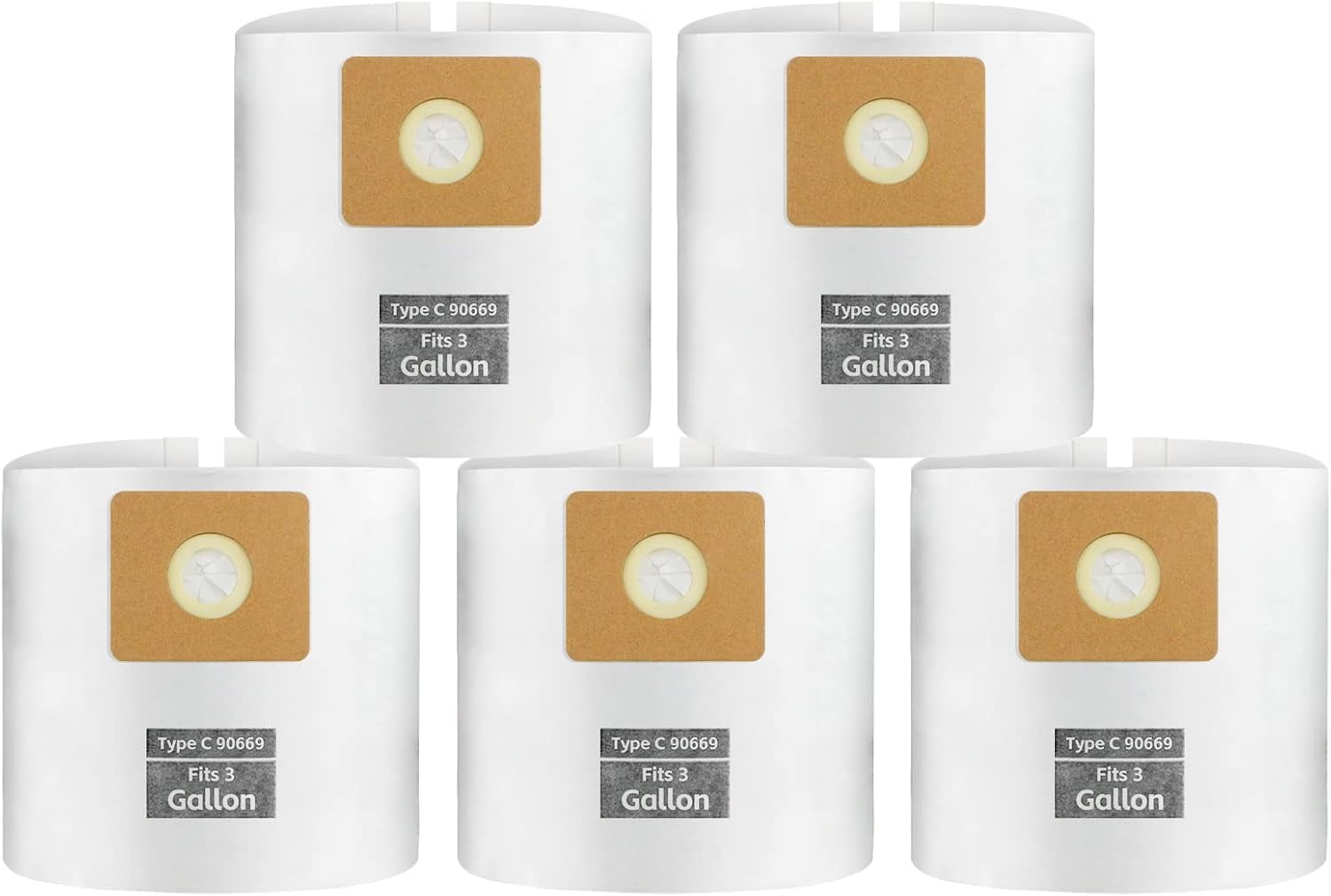 5 Pack Micro Shop VAC Bags 2-2.5 Gallon, Type B 90668 9066800 9066833 ...