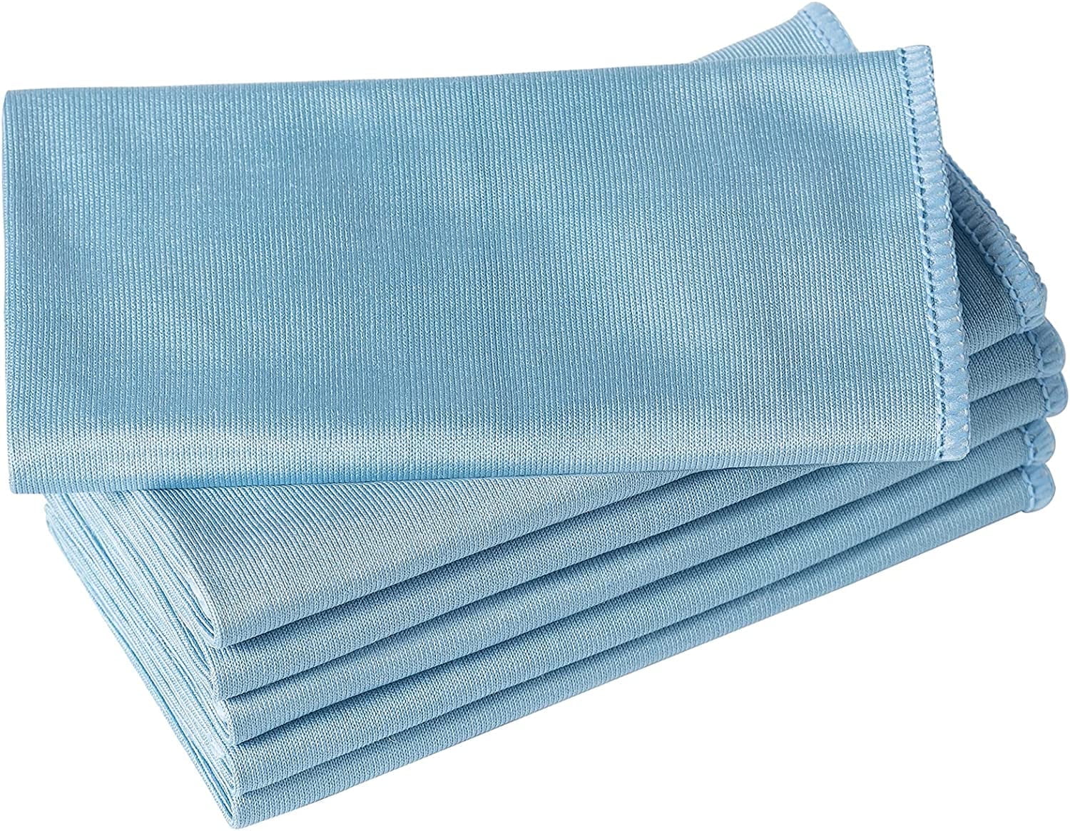 5 Pack Microfiber Glass Cleaning Cloth, 16 Inch X 16 Inch, Lint Free ...