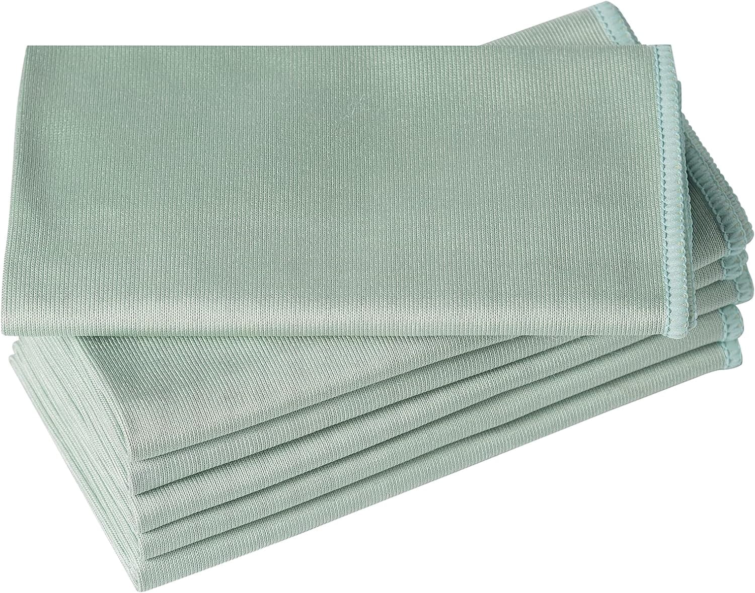5 Pack Microfiber Glass Cleaning Cloth, 16 Inch X 16 Inch, Lint Free ...
