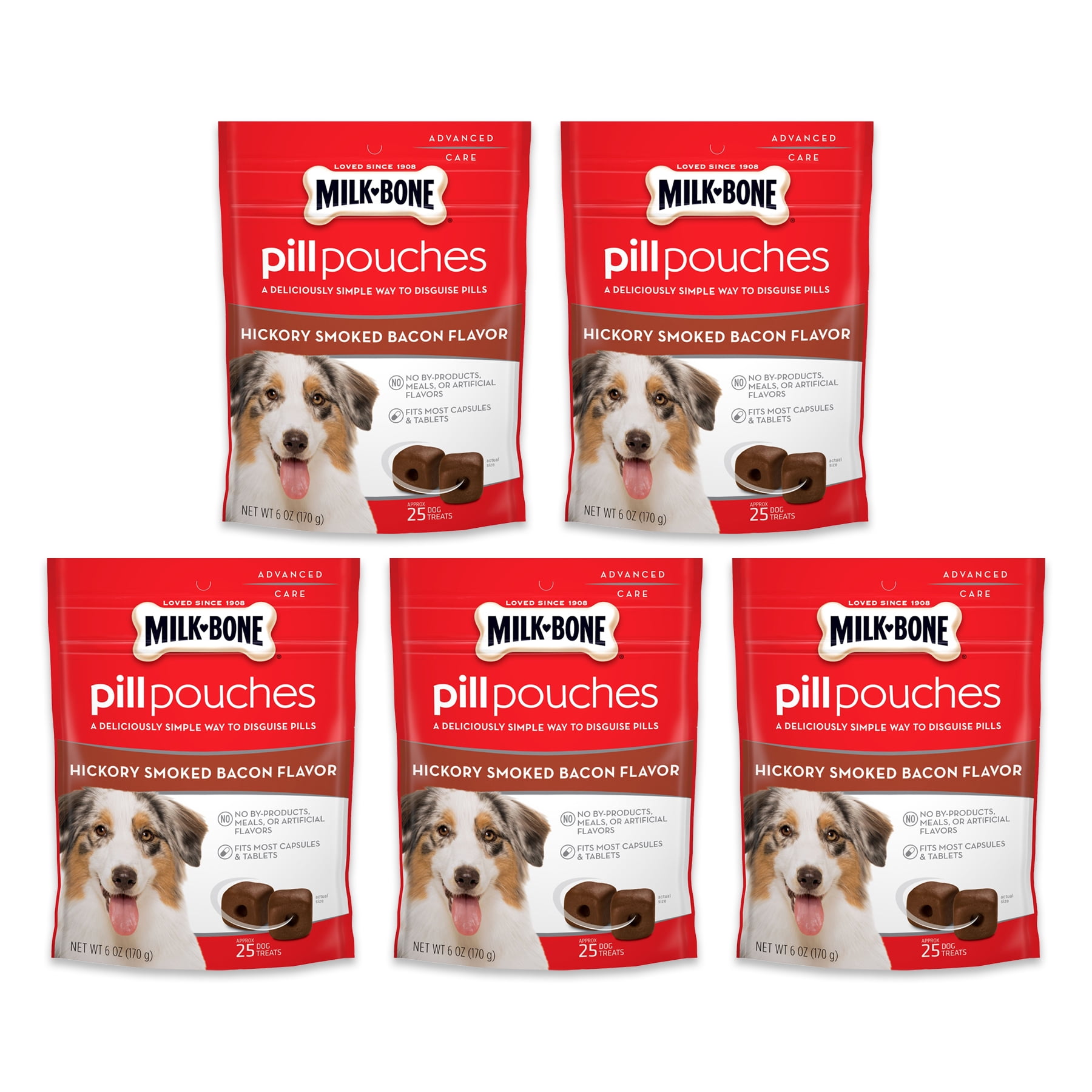 Milk-Bone Pill Pouches for Dogs, Hickory Smoked Bacon Flavor, 6 oz, 5 ...