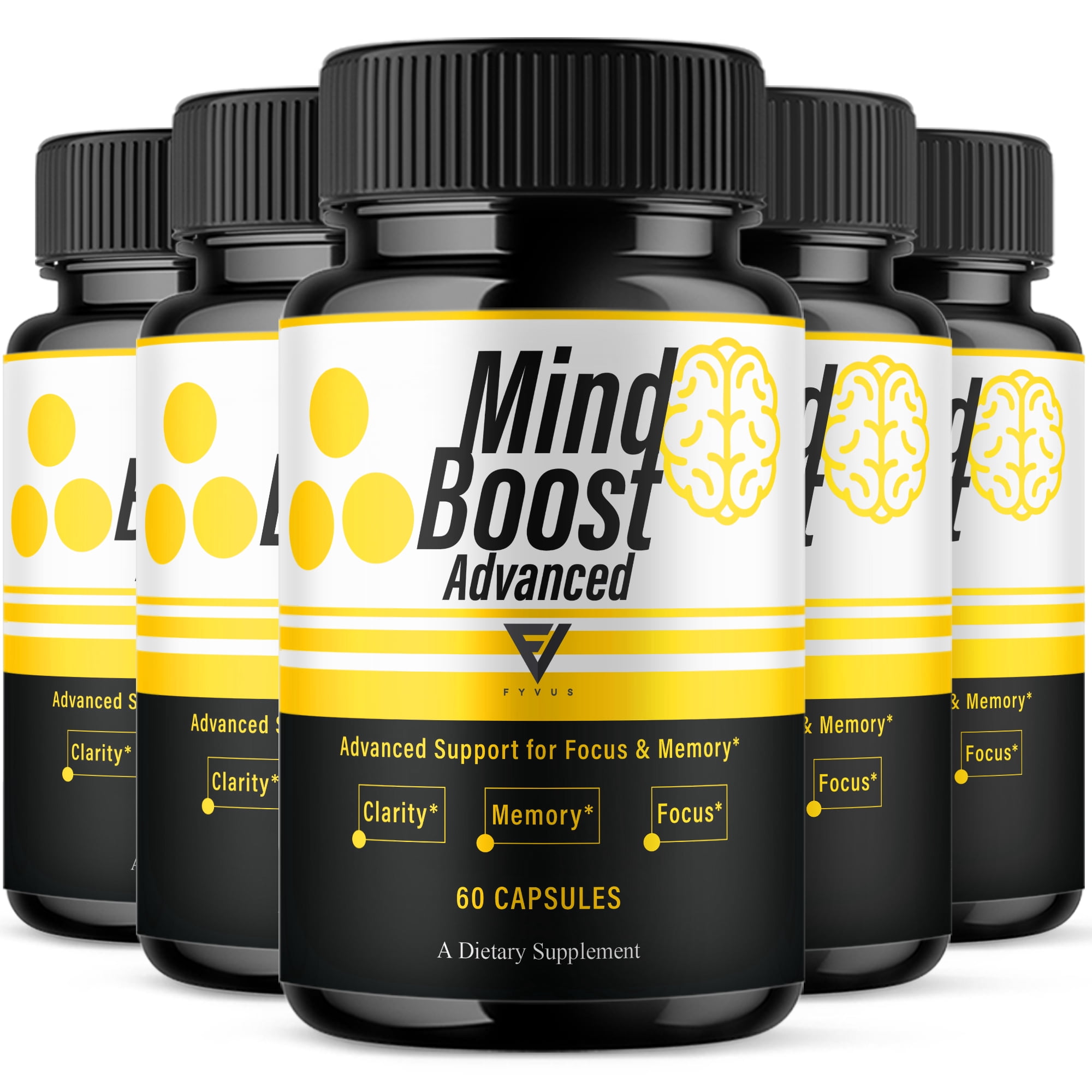 (5 Pack) Mind Boost Premium Nootropic Supplement, MindBoost Pills (300 ...