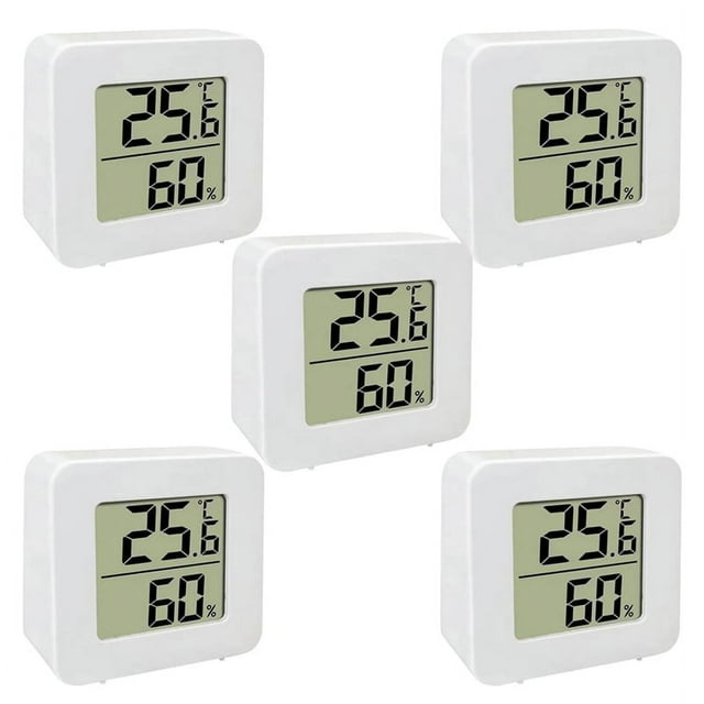 5 Pack Mini Digital LCD Display Temperature Humidity Meter Sensor Wall ...