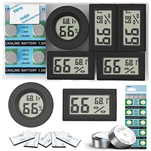 5-Pack Mini Digital Thermometer Hygrometer, Indoor Room Round ...