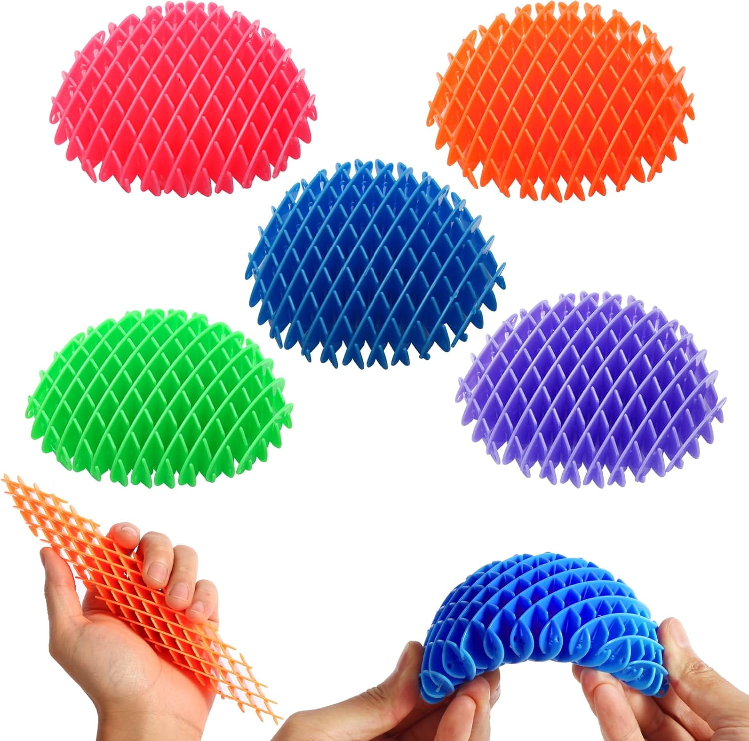 5 Pack Mini Fidget Worm Toys for Kids 8-12, Elastic Mesh Toys, Stress ...
