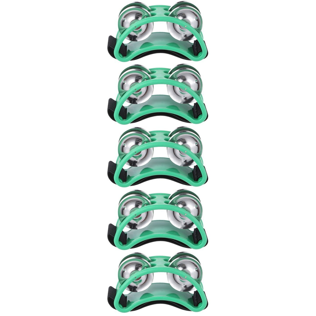 5 Pack Mini Tambourines Black Foot Bell Rattle Percussion Instrument ...