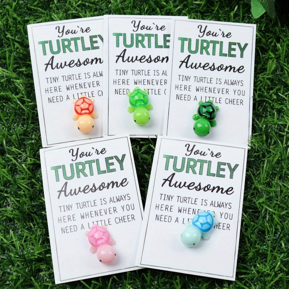 5-Pack Mini Turtle Hug Cards with Inspirational "You're Turtley Awesome ...