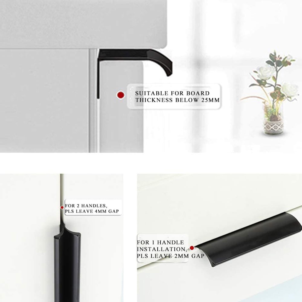 5 Pack Modern Style Finger Edge Pull Furniture Drawerhandles Hidden ...