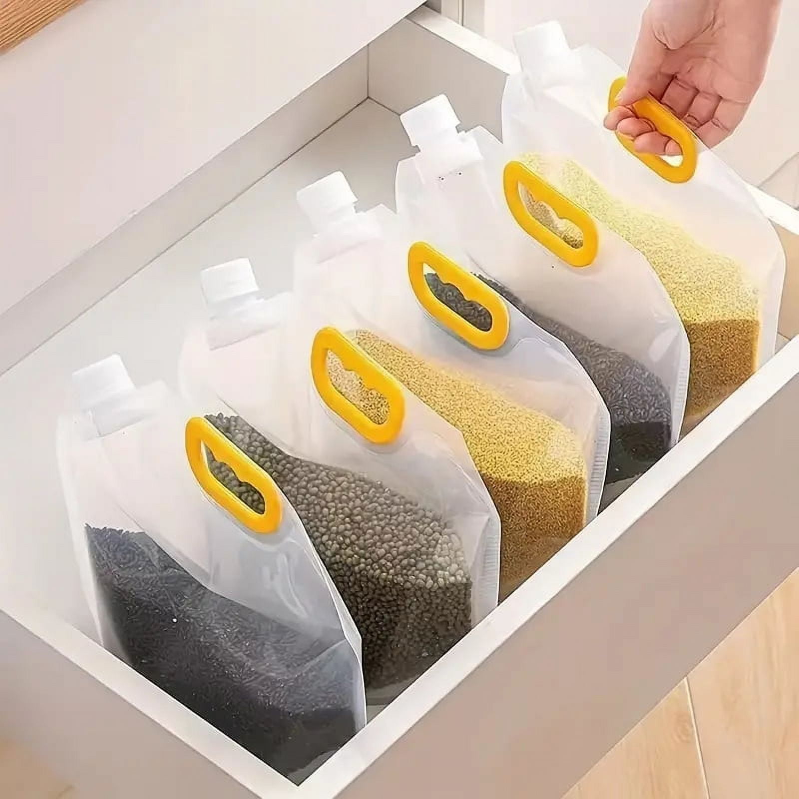 5-Pack Moisture-Proof Grain Storage Bags - Resealable, Transparent, and ...