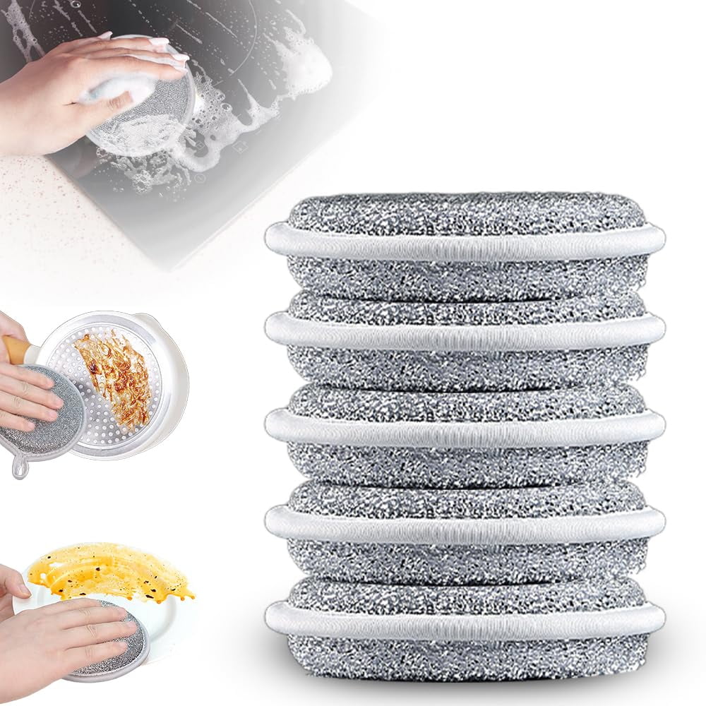 5 Pack Multifuctional Wire Dishwashing Rags for Wet and Dry, Non ...