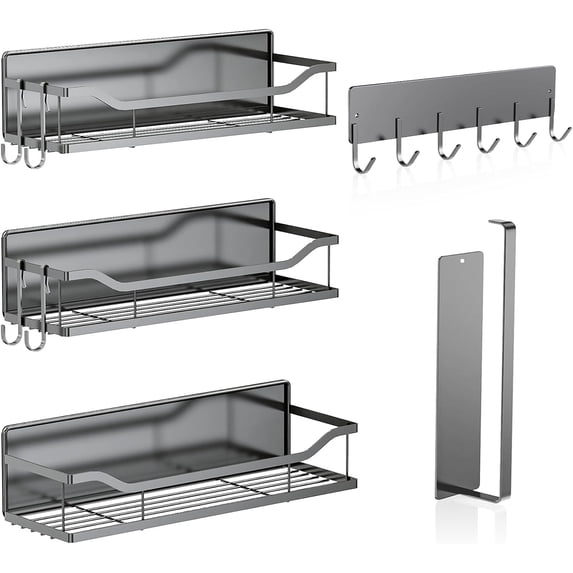 5 Pack Multifunctional Magnetic Shelves for Refrigerator Spice Rack ...