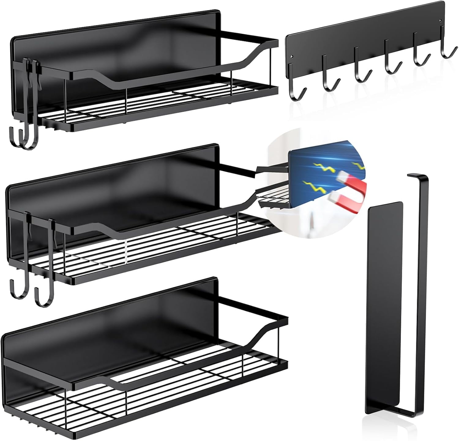 5-Pack Multifunctional Magnetic Shelves for Refrigerator & Washing ...