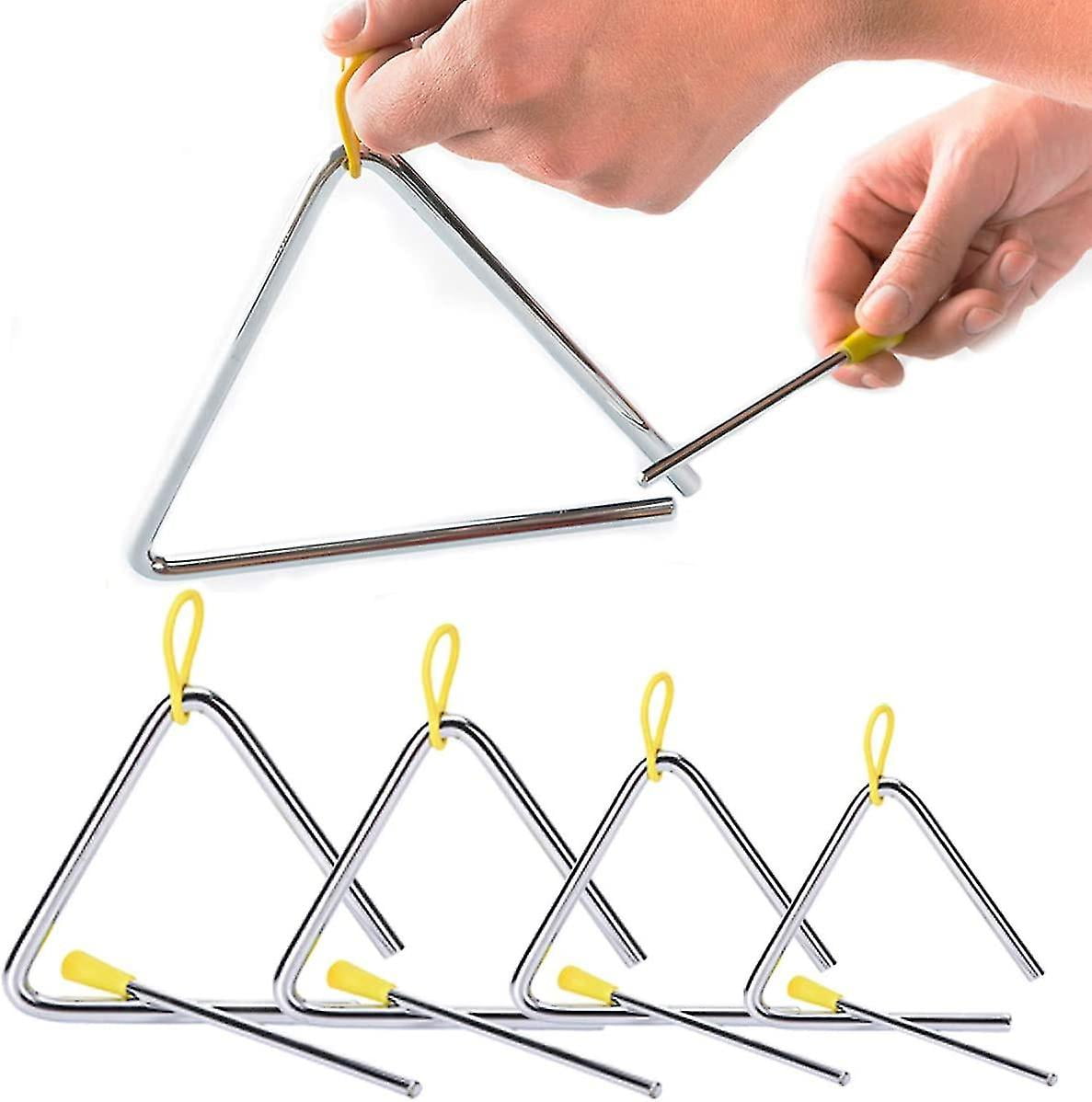 5 Pack Musical Triangle Instrument Set 4 5 6 7 8 Inch Music Triangle ...
