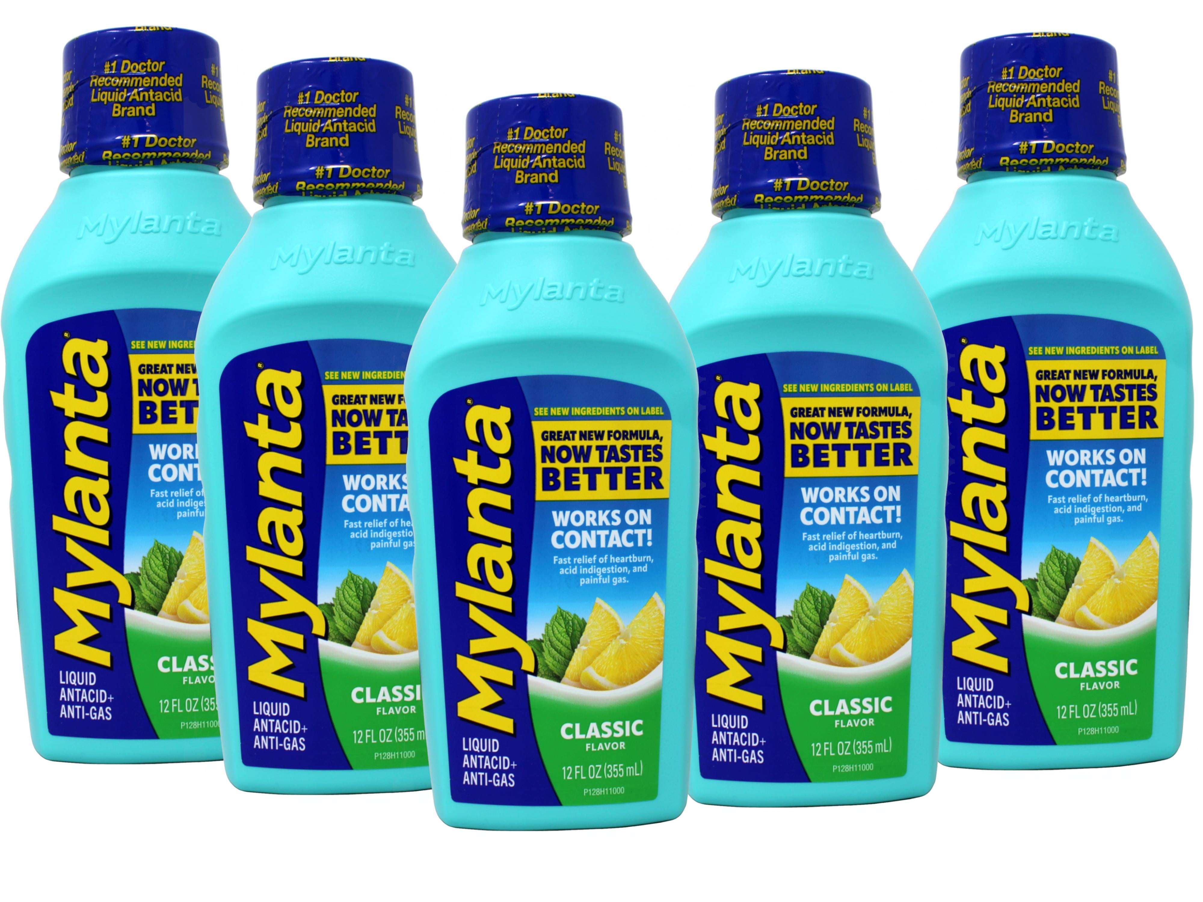 5 Pack - Mylanta Heartburn and Gas Relief, Liquid Antacid, Great New ...