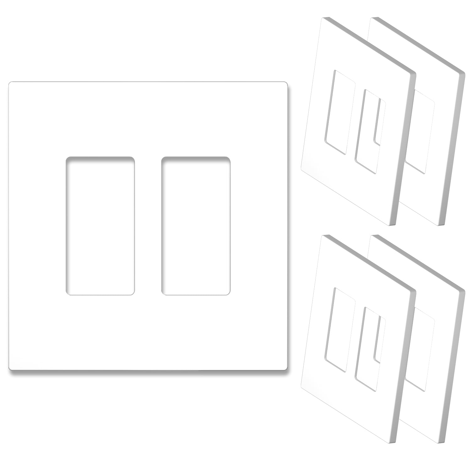 NEU 2-Gang Decorator Wall Plates, 5 Pack, Child Safe, Unbreakable ...