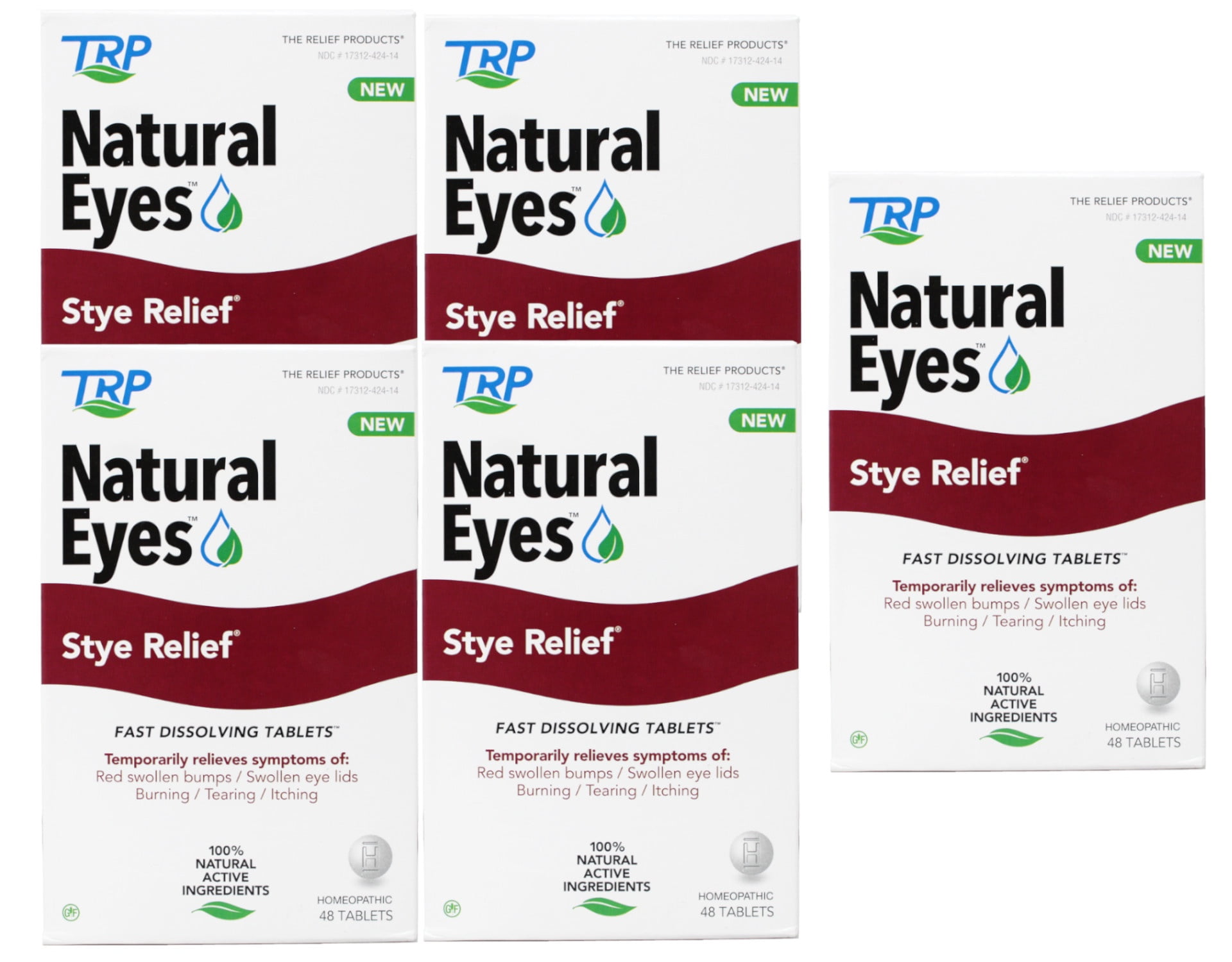 5 Pack - Natural Eyes, Stye Relief Tablets, Temporarily Relieves ...
