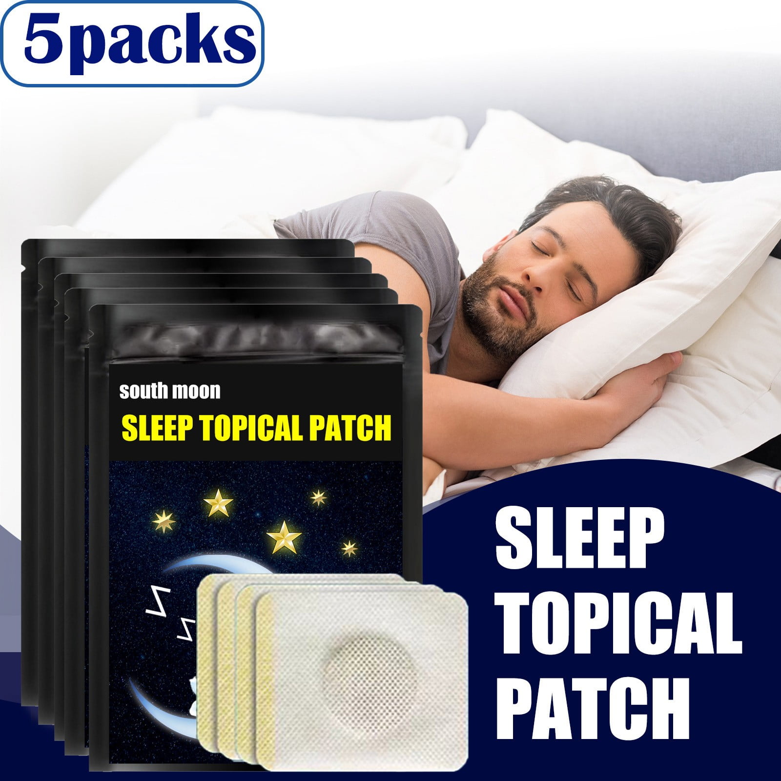 5-Pack Natural Sleep Aid Patches - 60 Hypoallergenic Adhesive Strips to ...