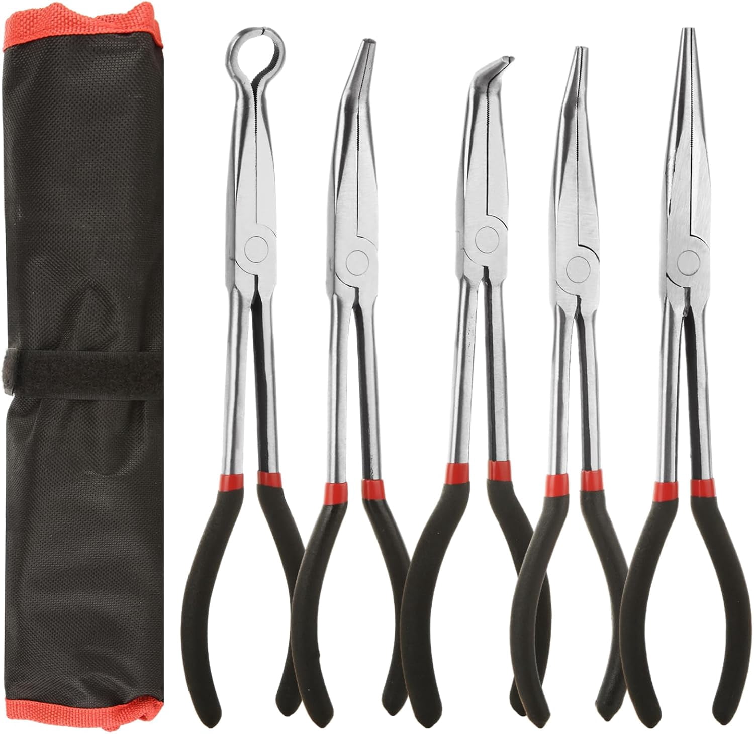 5 Pack Needle Nose Pliers Set, 11 Inch Long Needle Nose Pliers Set, 11 ...
