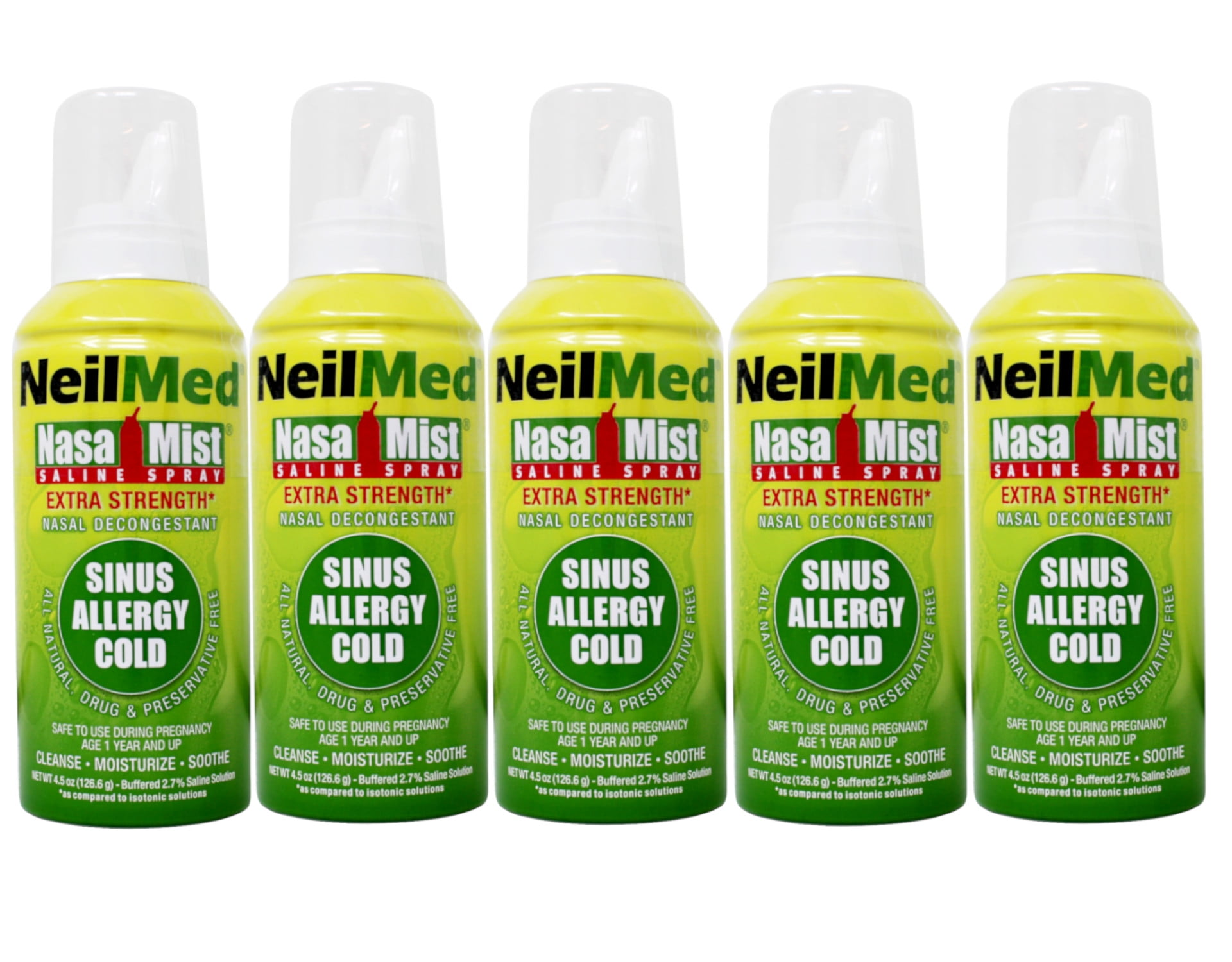 5 Pack - NeilMed Hypertonic NasaMist Saline Spray 2.7 % Extra Strength ...