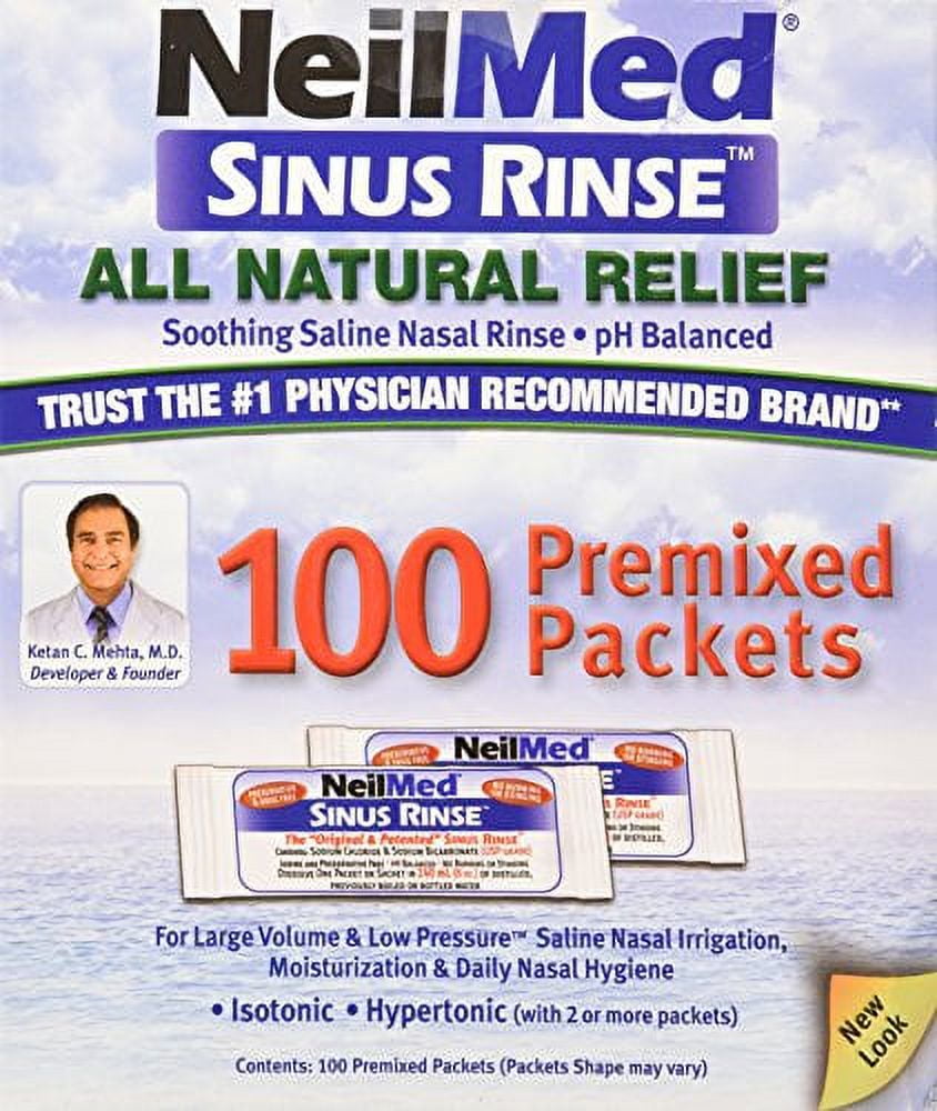 NeilMed Sinus Rinse Premixed Refill Packets, 100 Ct (5 pack) (Bundle ...