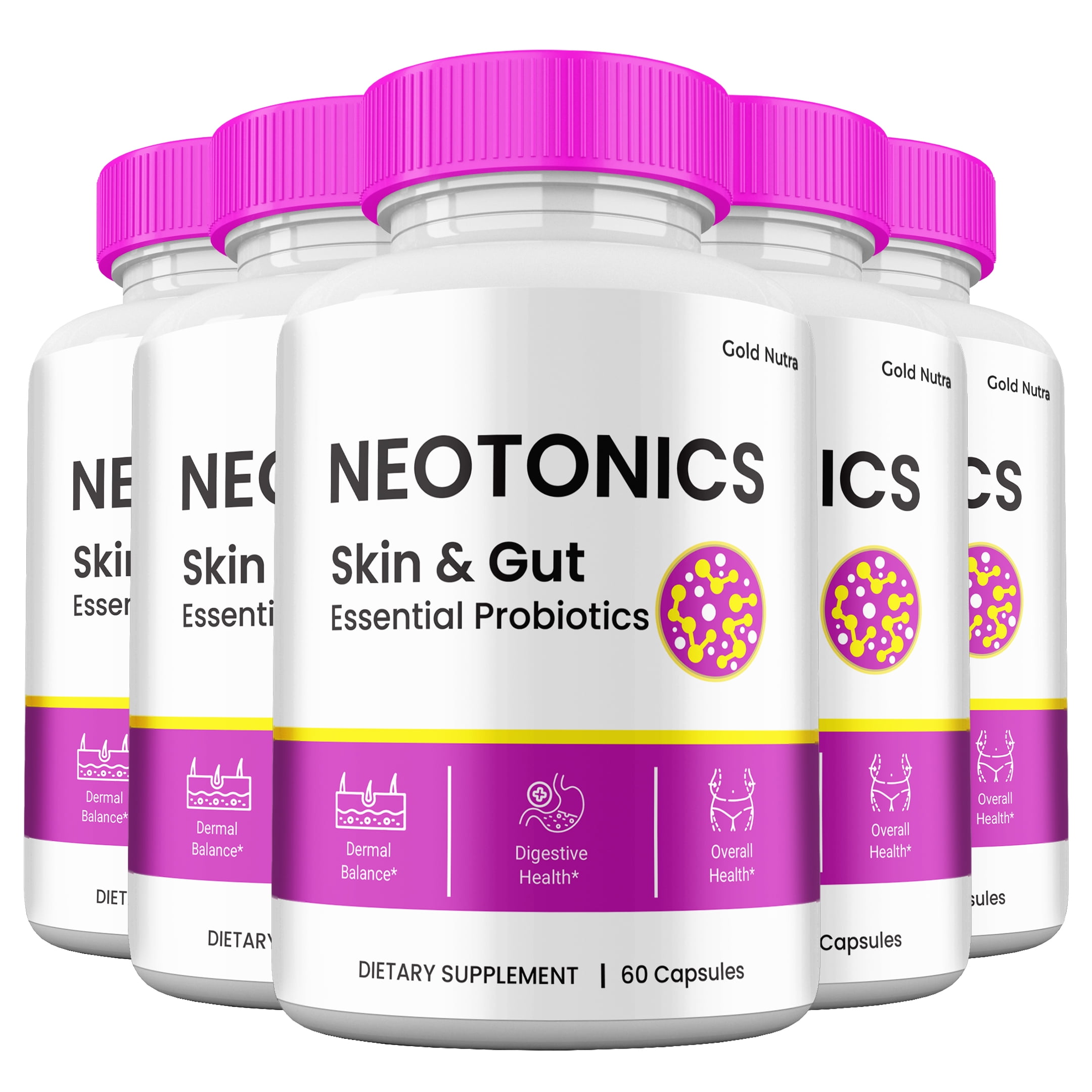 (5 Pack) Neotonics Capsules, Neotonics Supplement for Gut and Skin ...