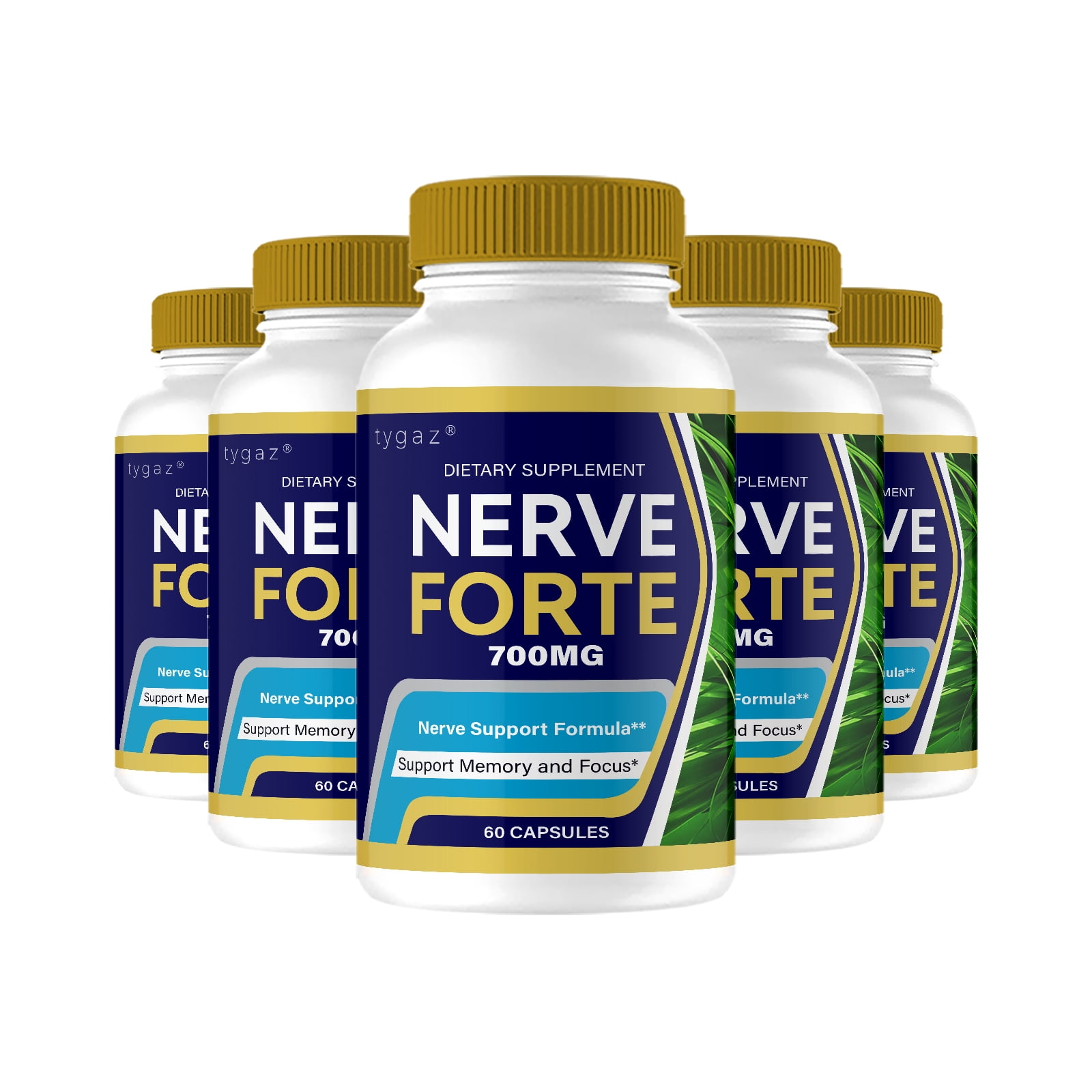(5 Pack) Nerve Forte - Nerve Forte Pill Supplement - Walmart.com