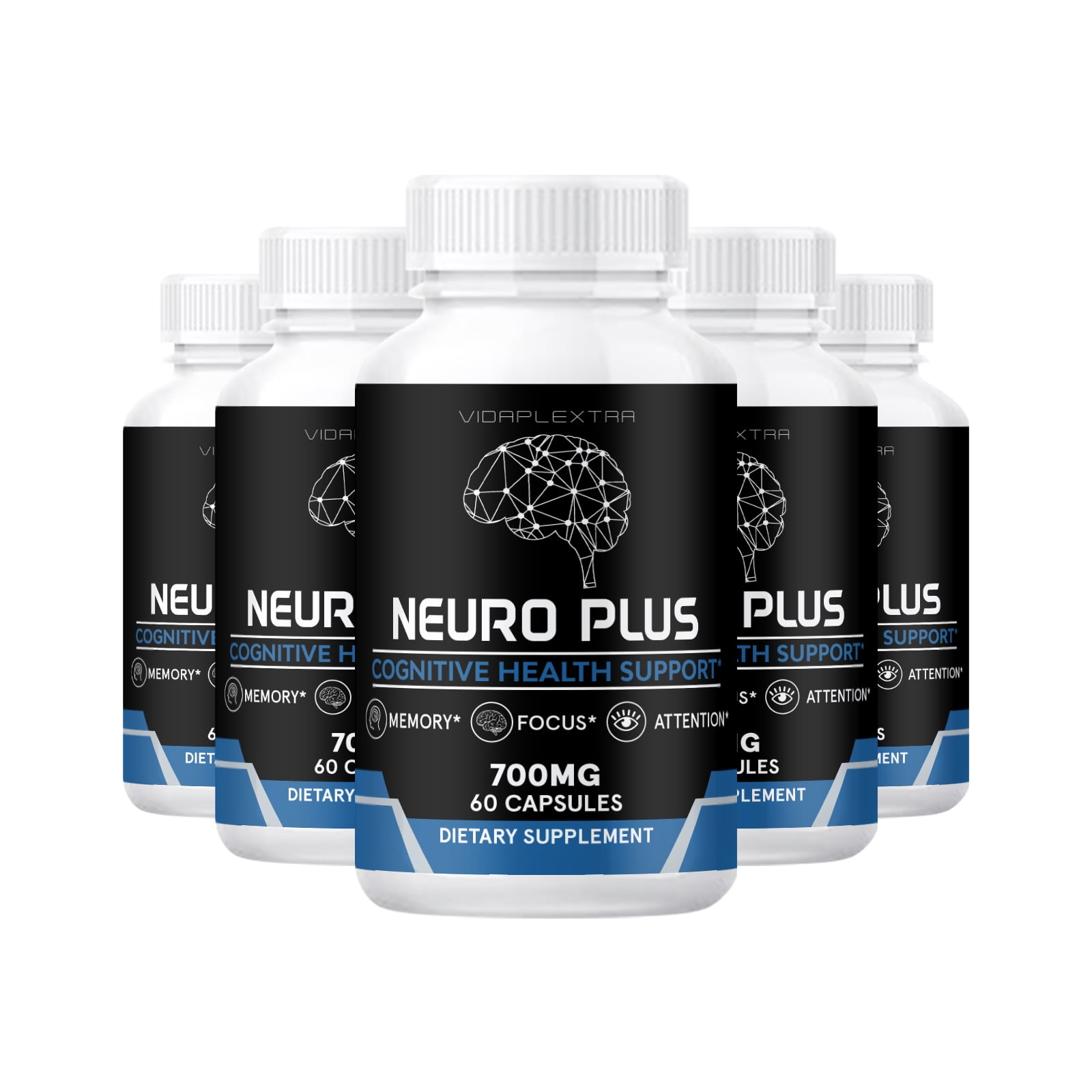 (5 Pack) Neuro Plus Capsules - Neuro Plus Cognitive Capsules - Walmart.com